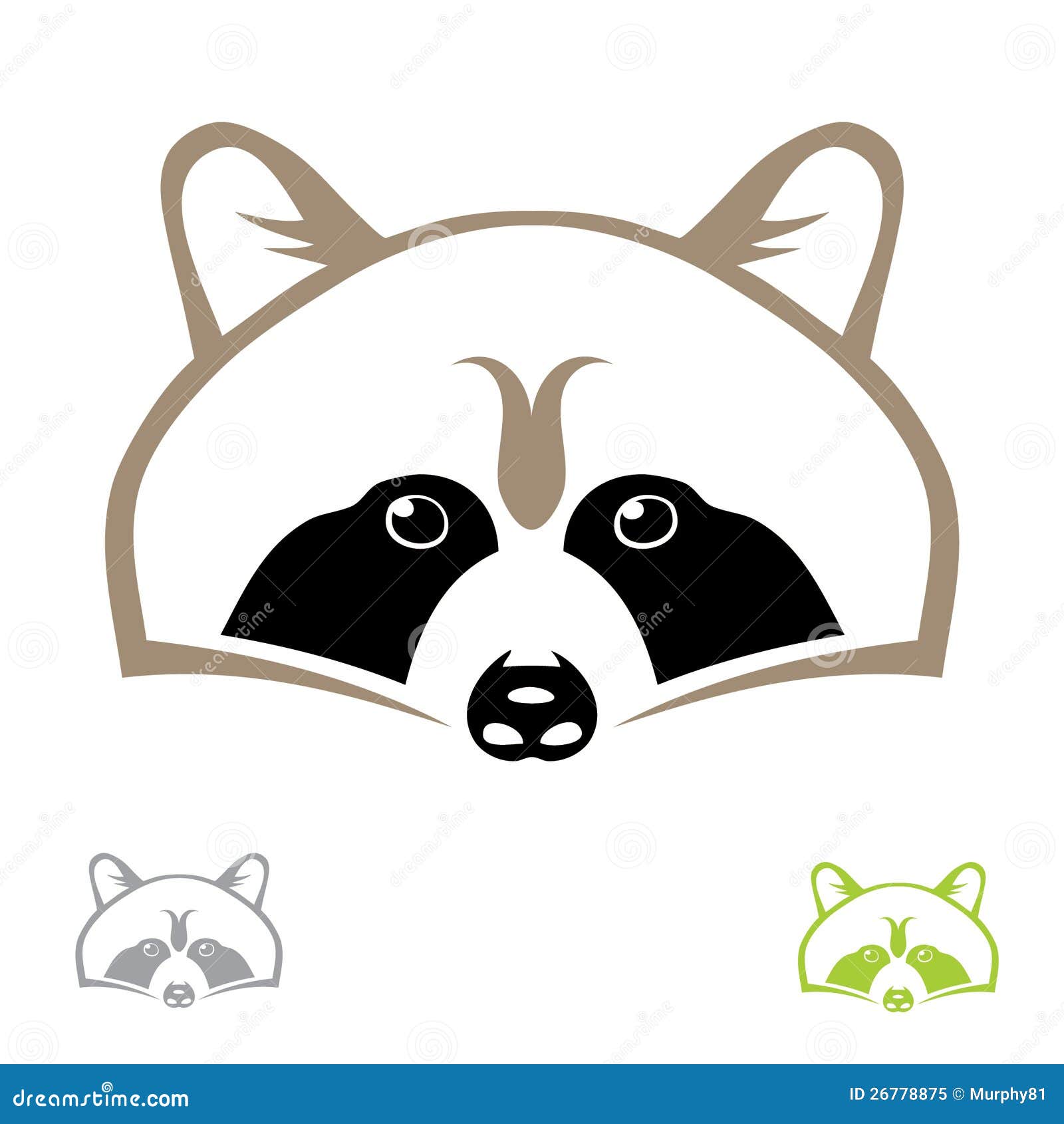 Raccoon Head Coloring Page Vector Illustration | CartoonDealer.com ...