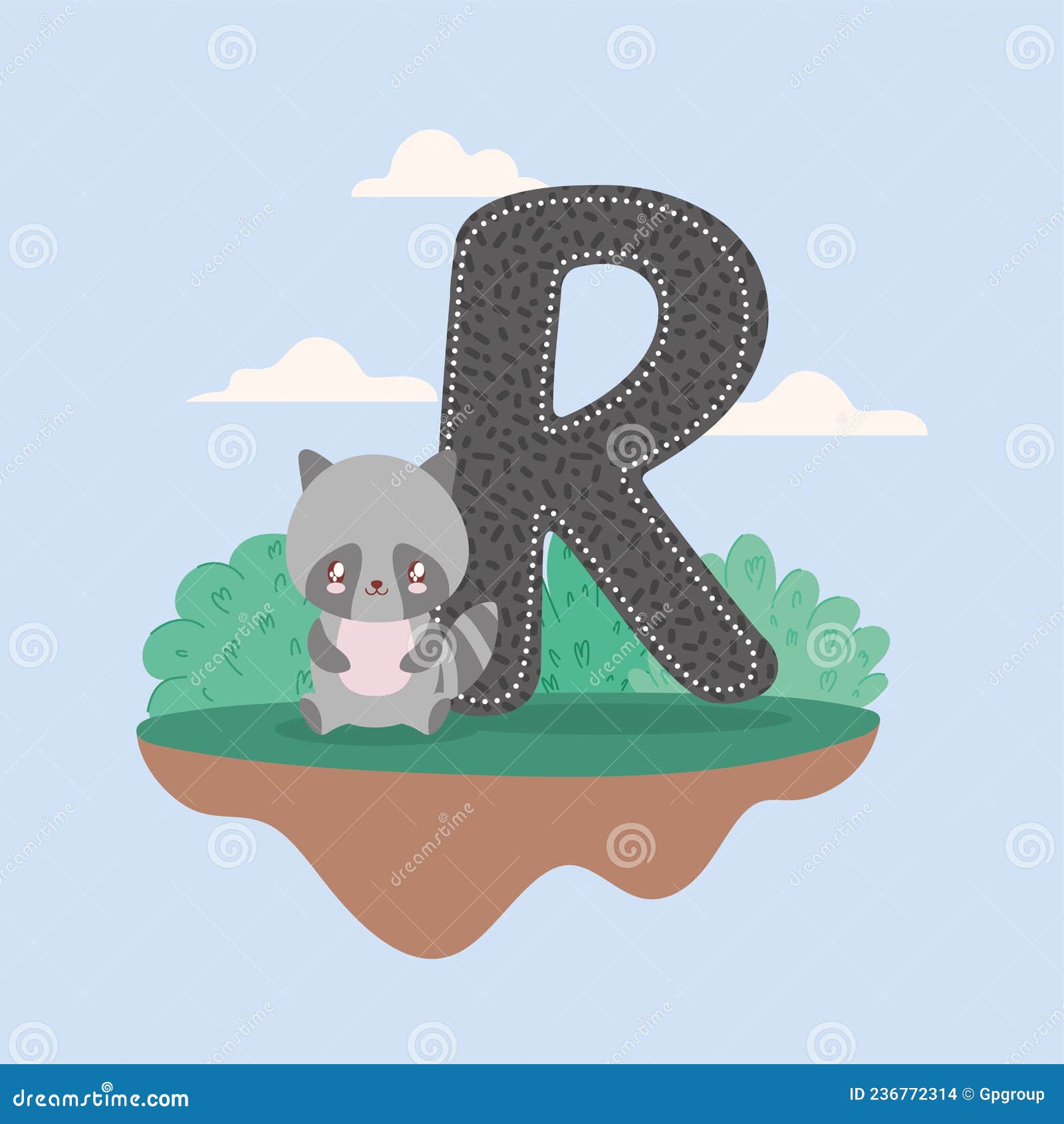 Raccoon With Letter R . ABC, Alphabet. Vector Illustration ...
