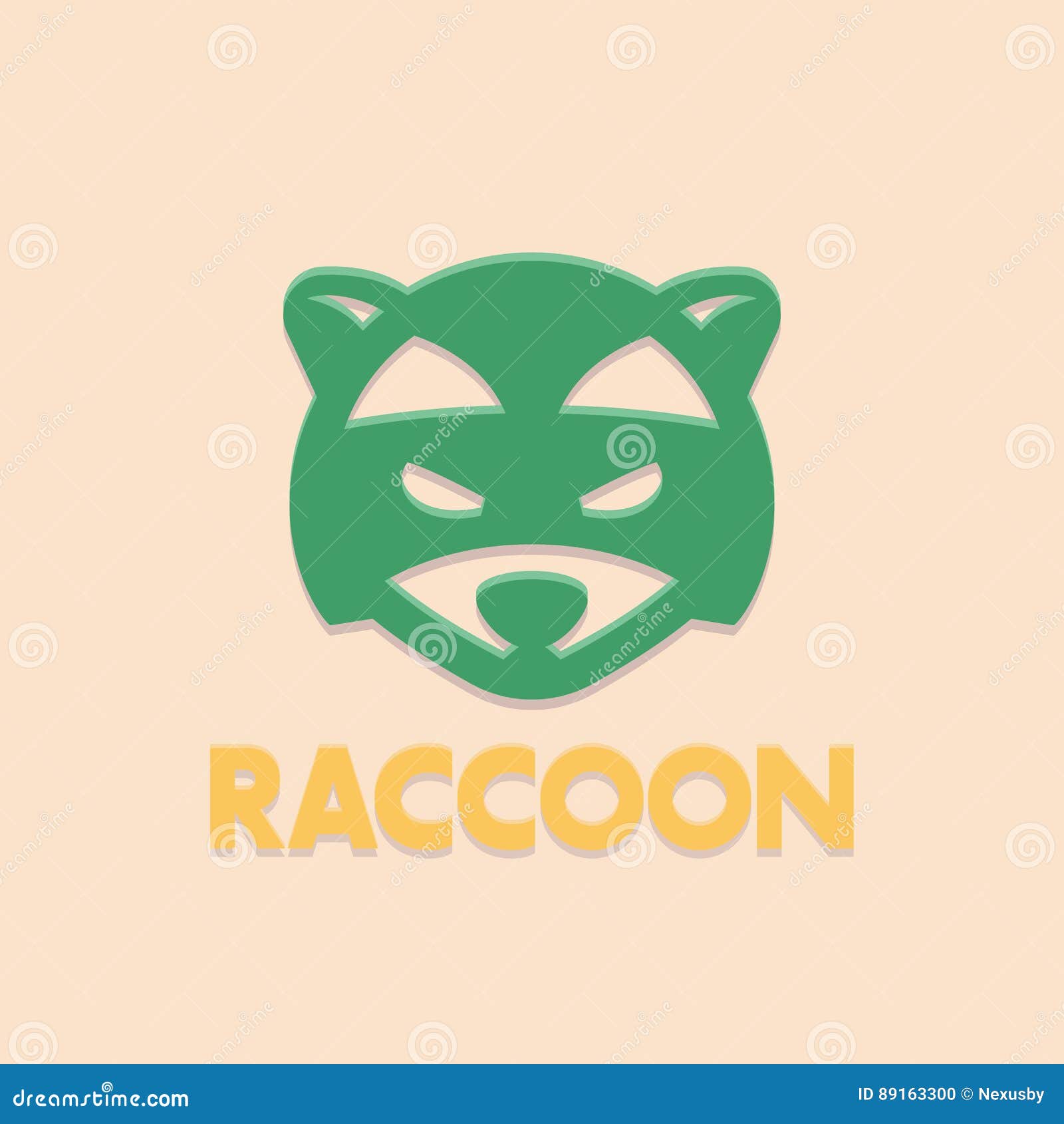 Raccoon Logo Element, Head of Coon Stock Vector - Illustration of head ...