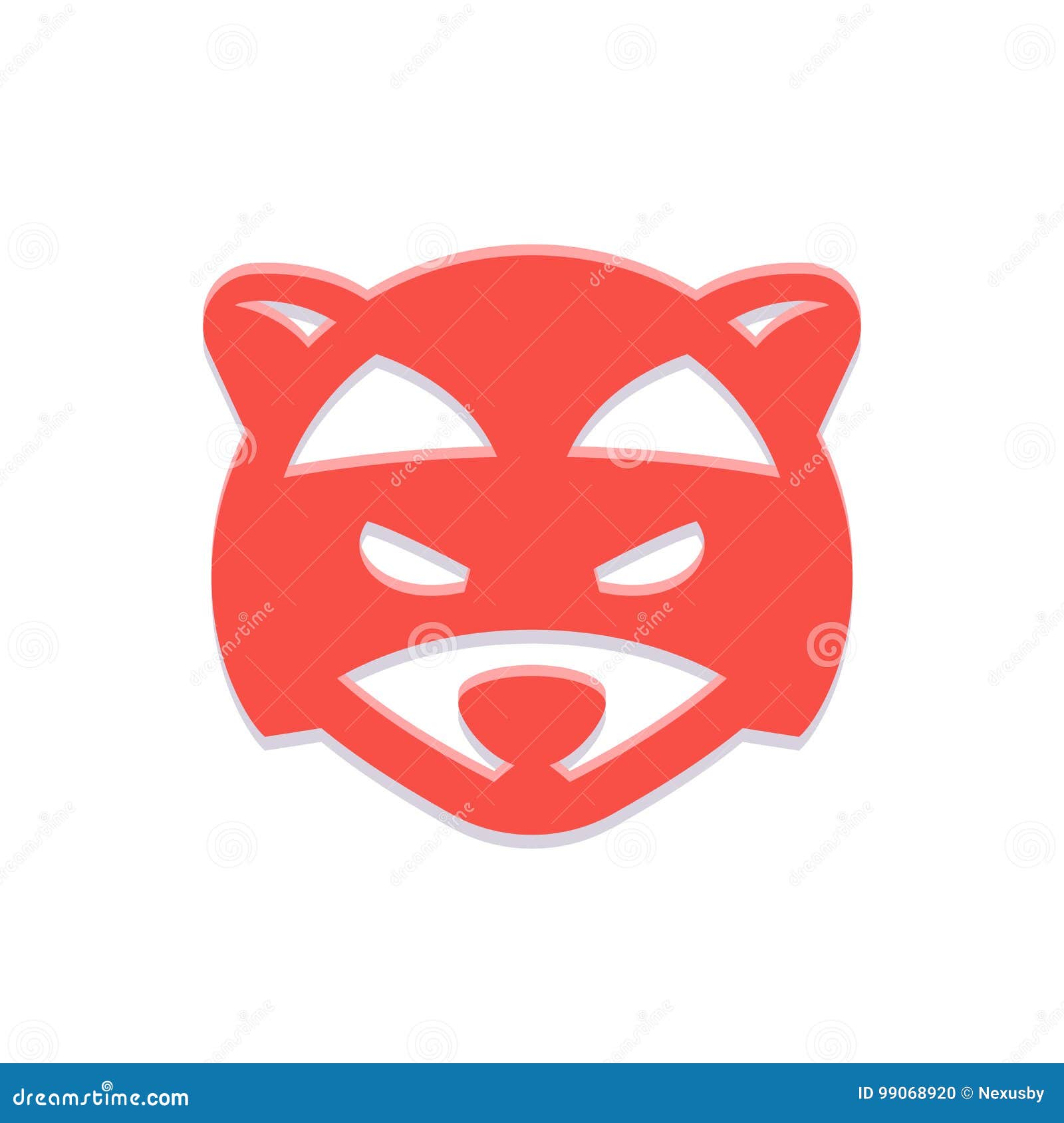 Raccoon Logo Element, Red Head of Coon Stock Vector - Illustration of ...