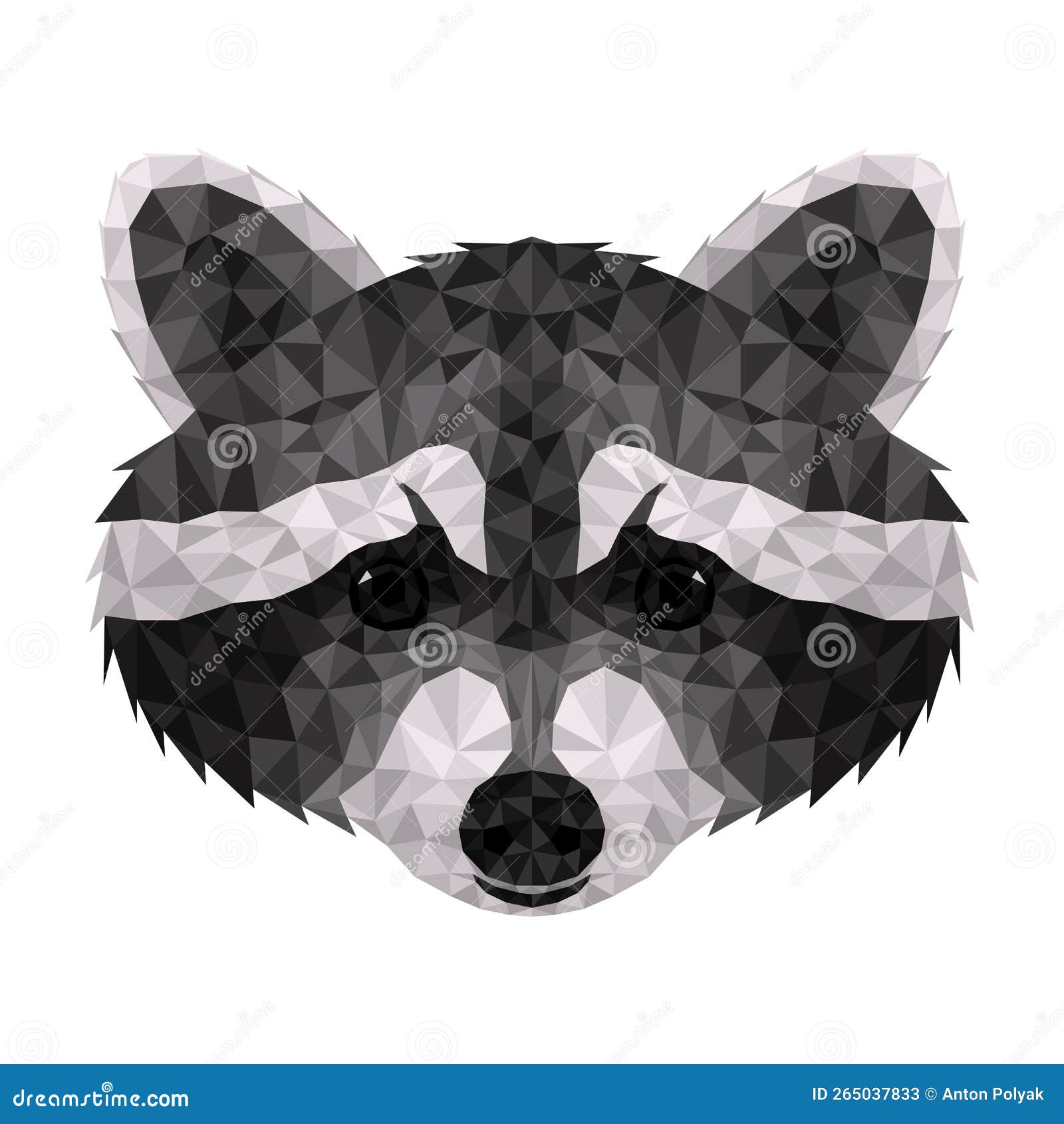 Raccoon Polygonal. Low Poly Raccoon Face Stock Vector - Illustration of ...