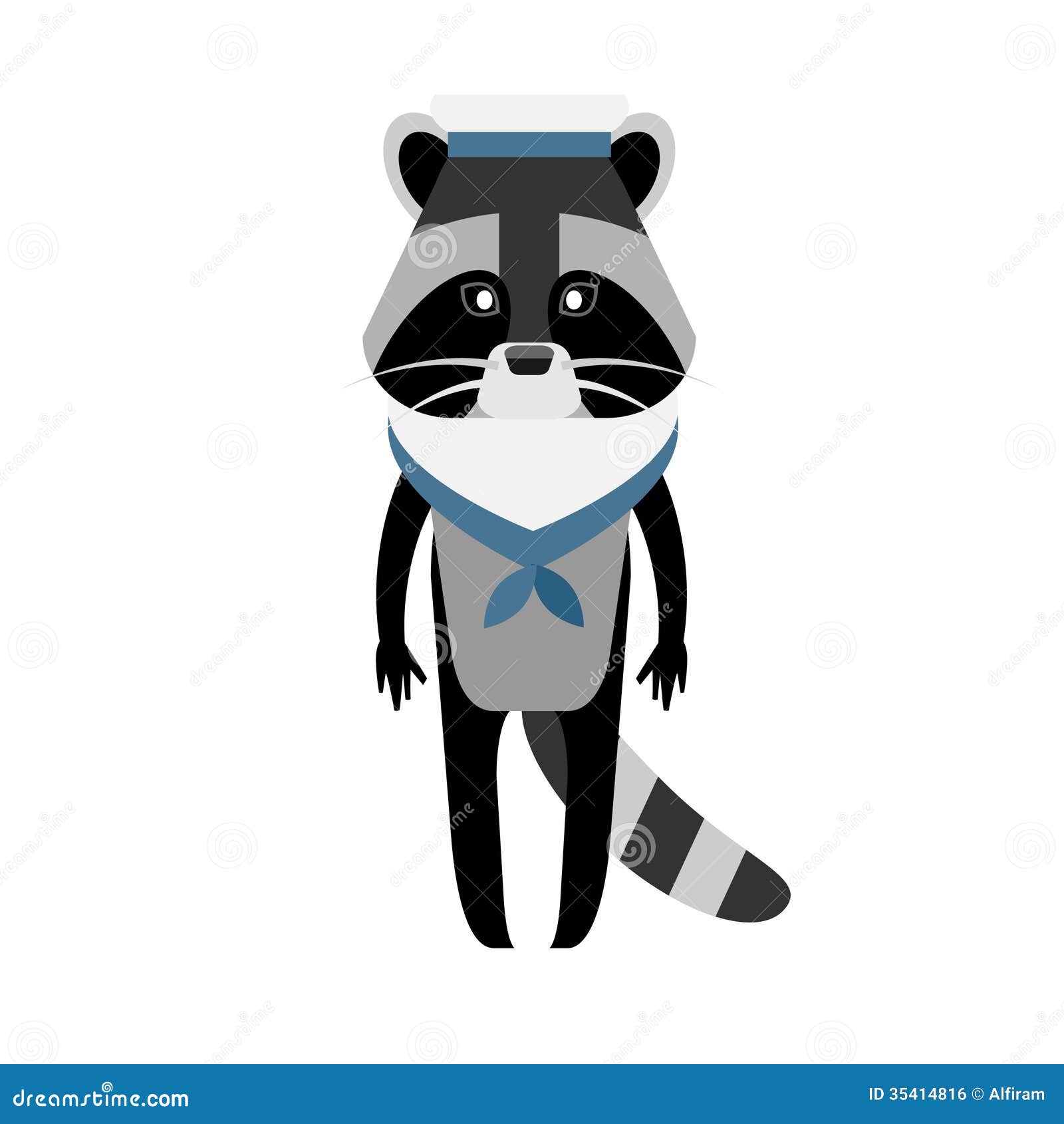 Raccoon Sailor Fishing Cartoon Vector | CartoonDealer.com #35414831