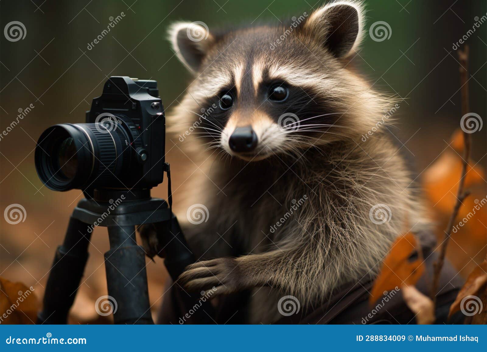 Raccoon Shutterbug Embraces Solitude, Capturing Hazy, Fleeting Memories Royalty-Free Stock Photo ...