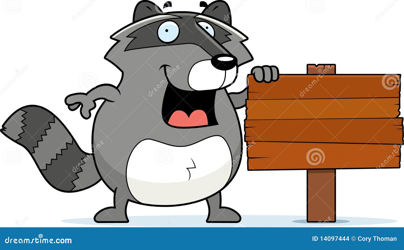 Raccoon Sign stock vector. Illustration of animal, smiling - 14097444