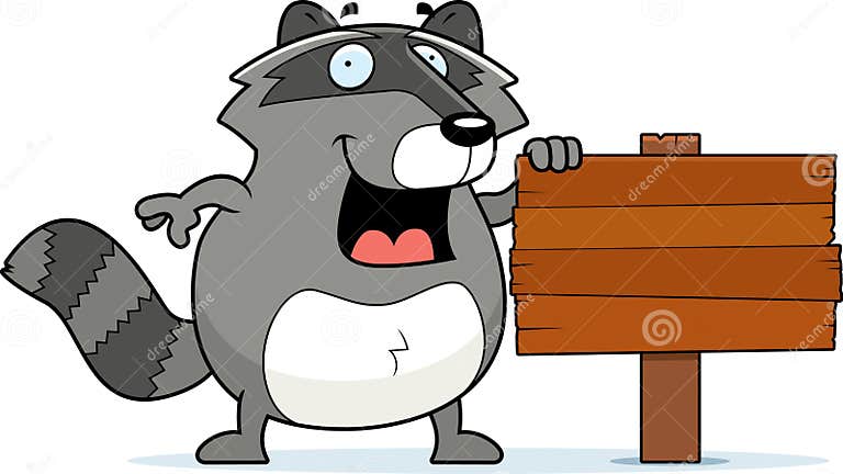 Raccoon Sign stock vector. Illustration of animal, smiling - 14097444