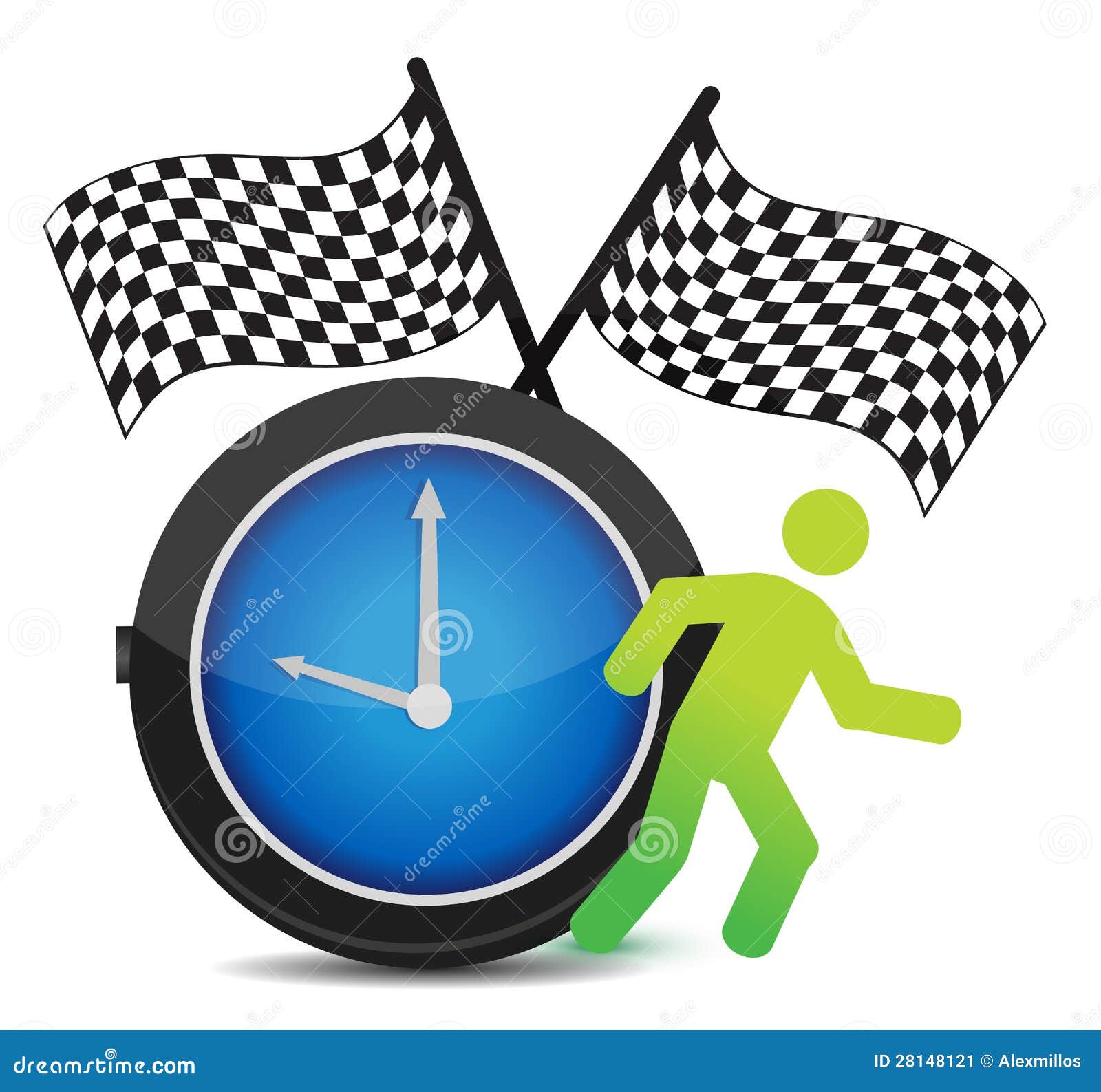 Race Against Time Clock Vs Runner Finish Line Royalty-Free Stock Photo ...