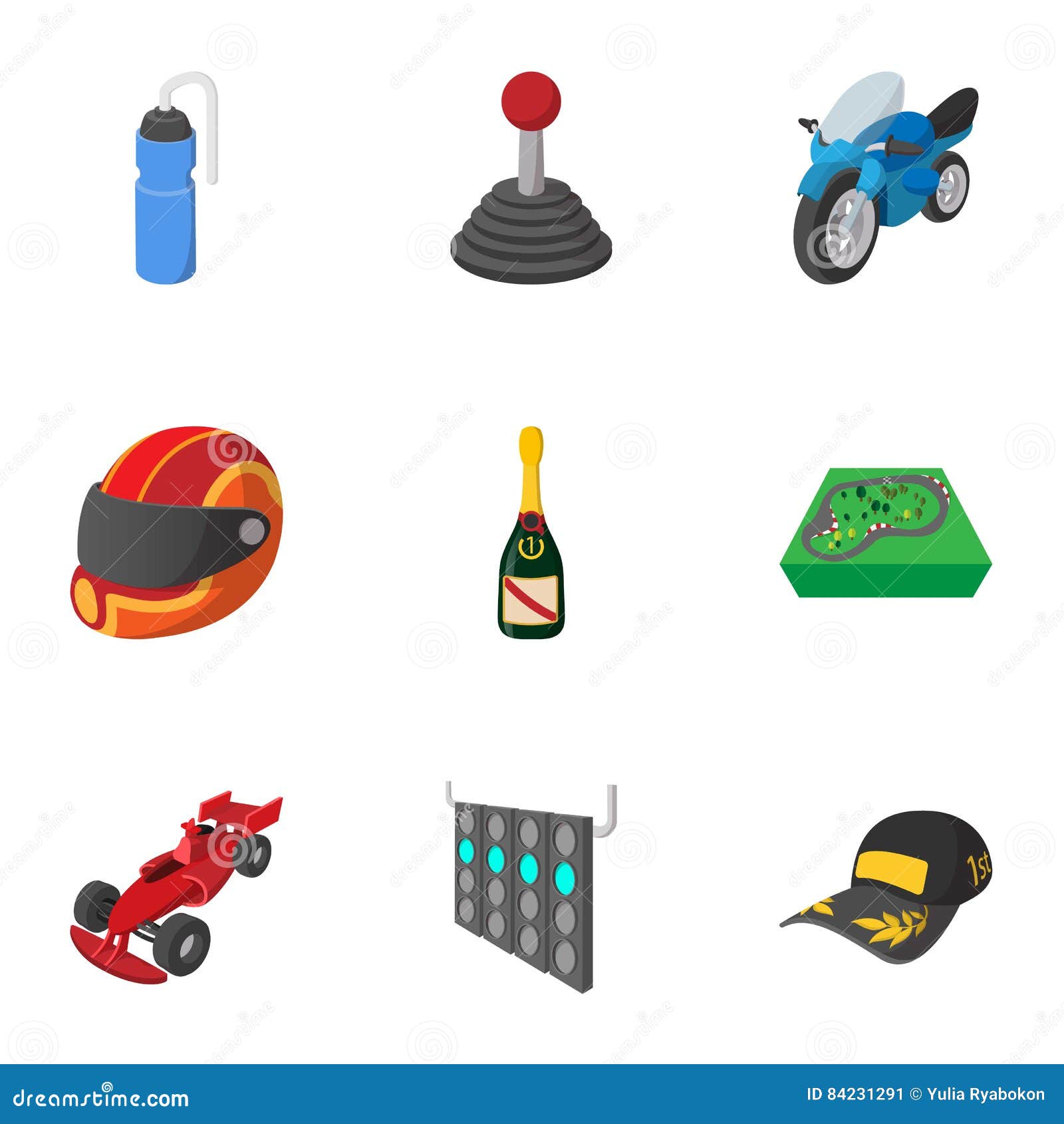Race and Awarding Icons Set, Cartoon Style Stock Vector - Illustration ...