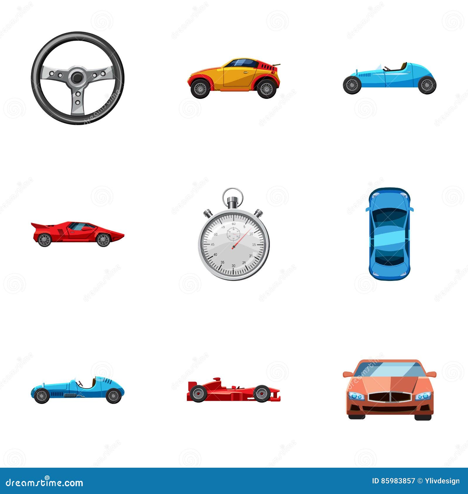 Race and Awarding Icons Set, Cartoon Style Stock Vector - Illustration ...