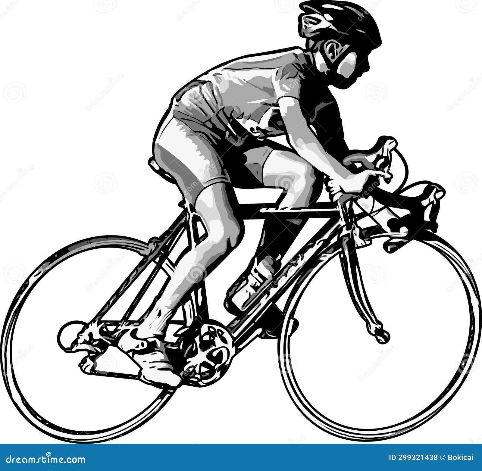 Race Bicyclist, Realistic Sketch Illustration Stock Illustration ...
