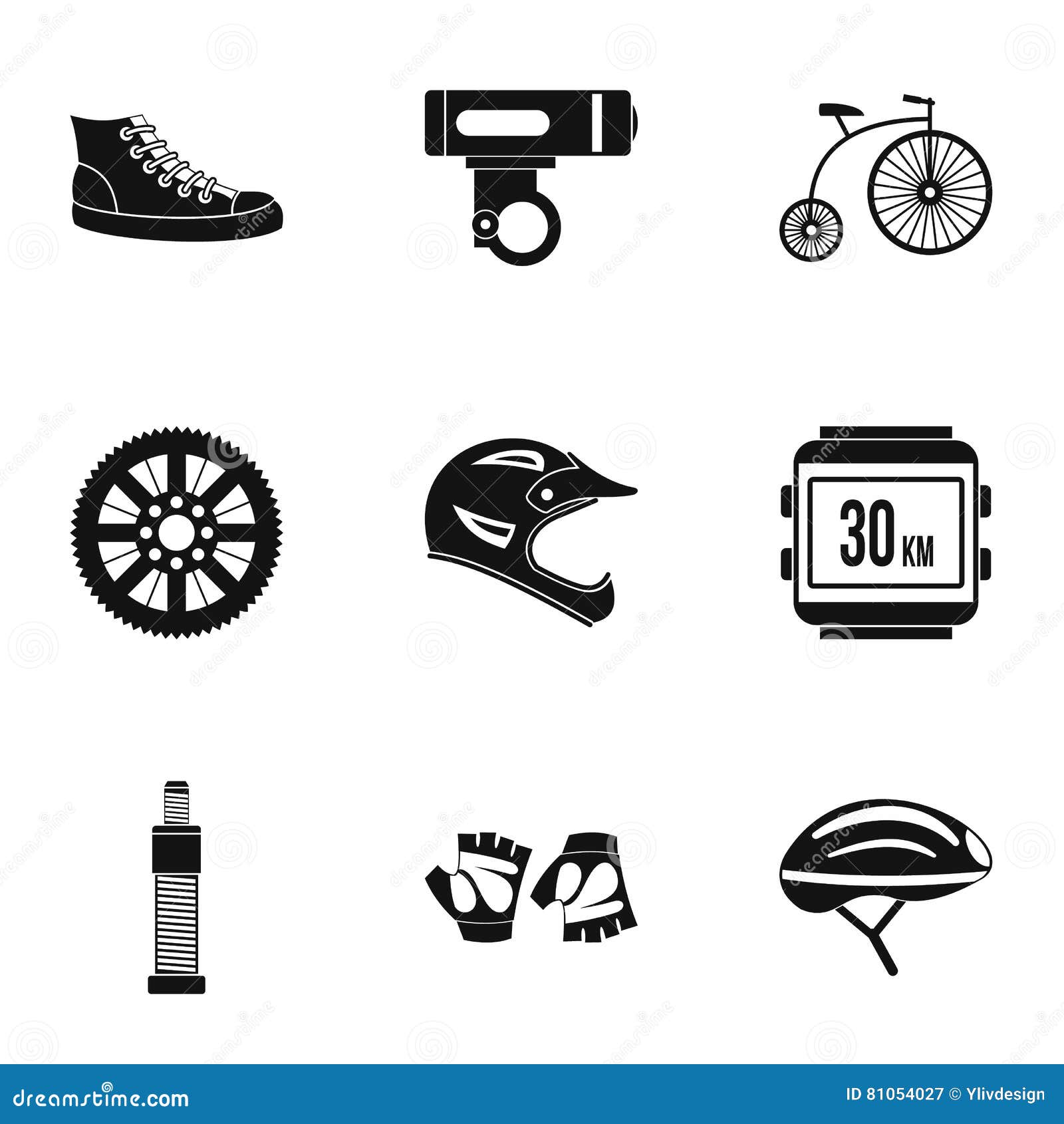 Race Bike Icons Set, Simple Style Stock Vector - Illustration of ...