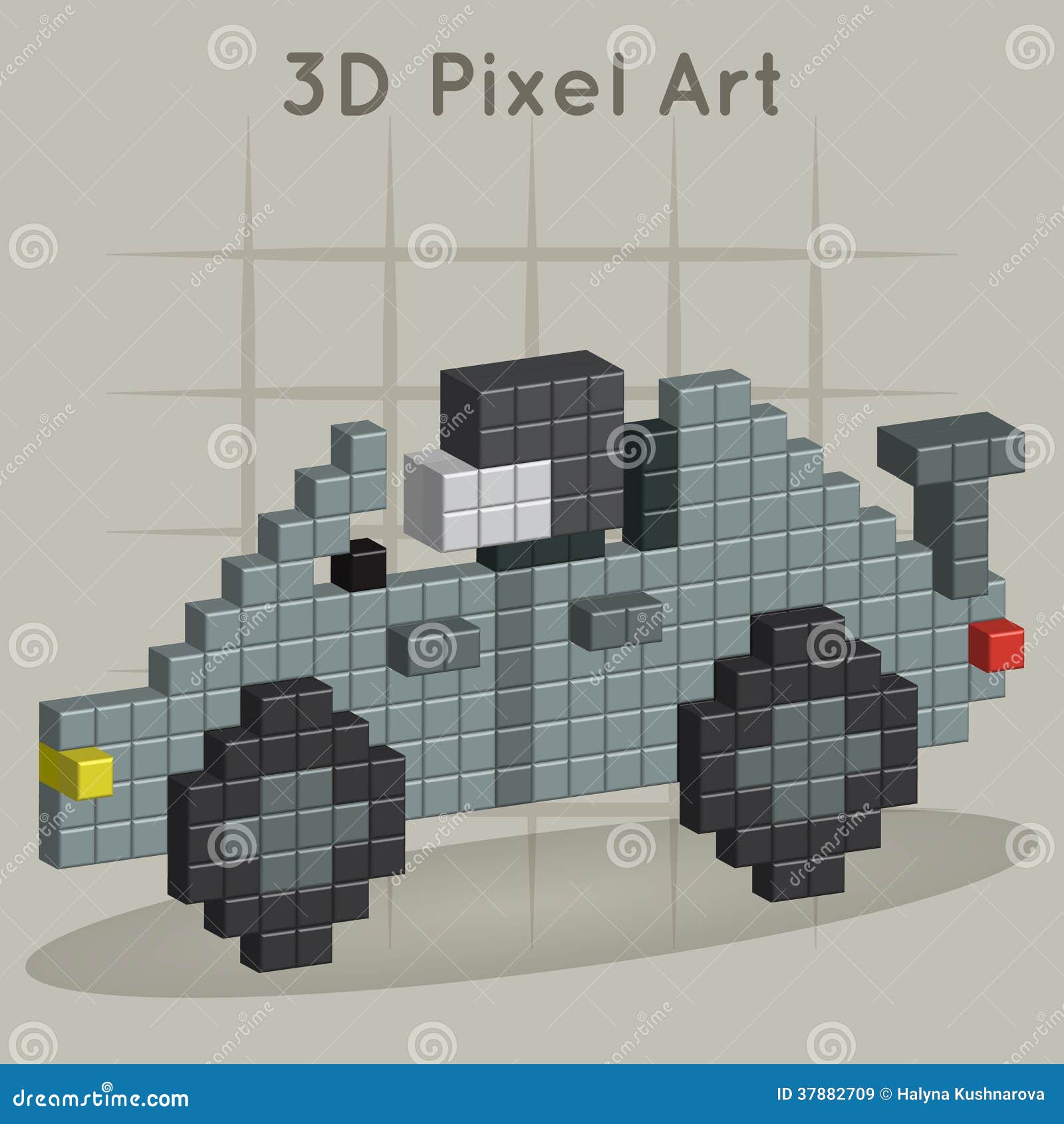 Race car. 3D Pixel Art stock vector. Illustration of digital - 37882709