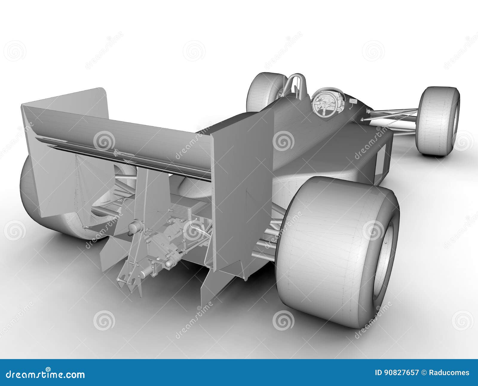 Race Car Back View Illustration Stock Illustration - Illustration of ...