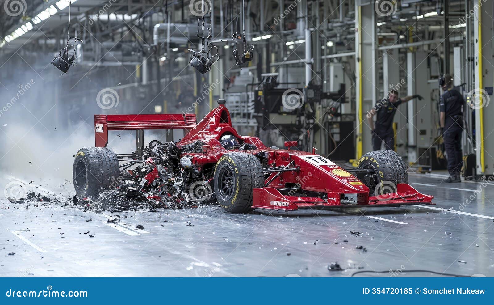 Race Car Crash Simulation at Automotive Testing Facility Safety ...