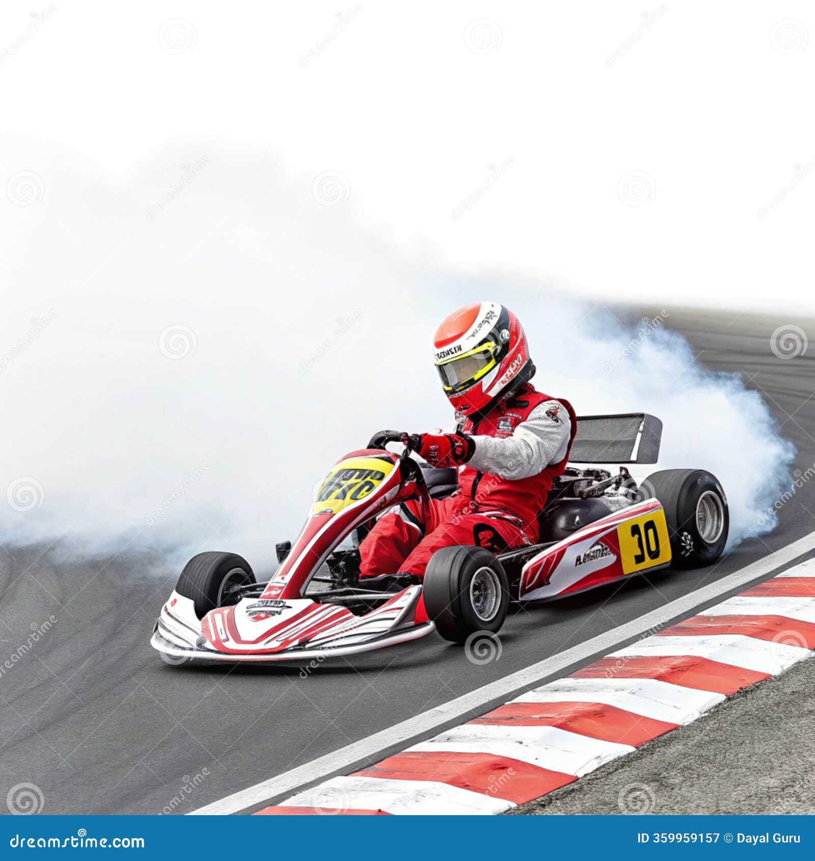 Man Accelerating At Race Start, Male Sportsman Running The Track In Red ...