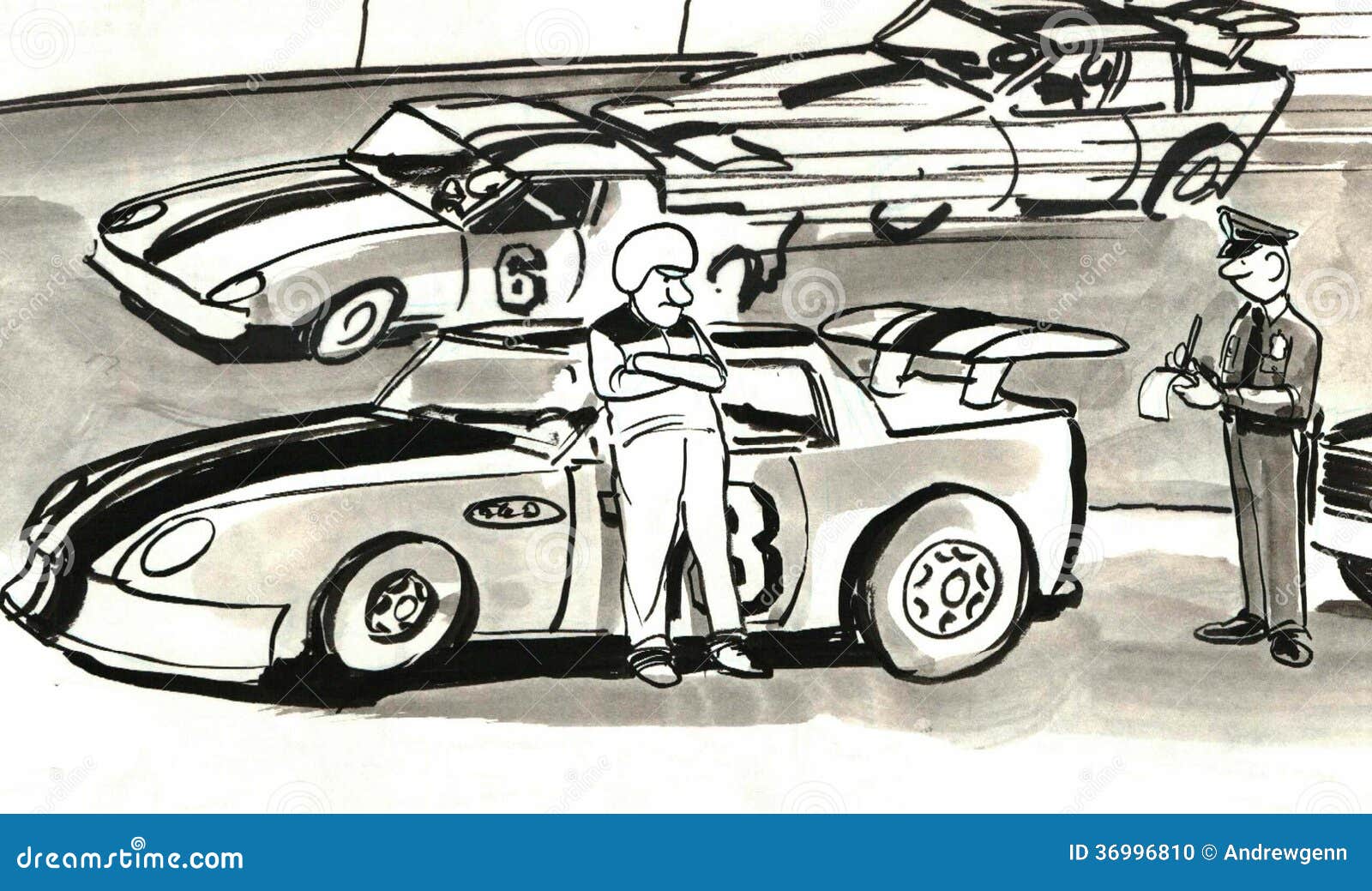 Car Comics Speeding Across The Road Vector Illustration | CartoonDealer ...