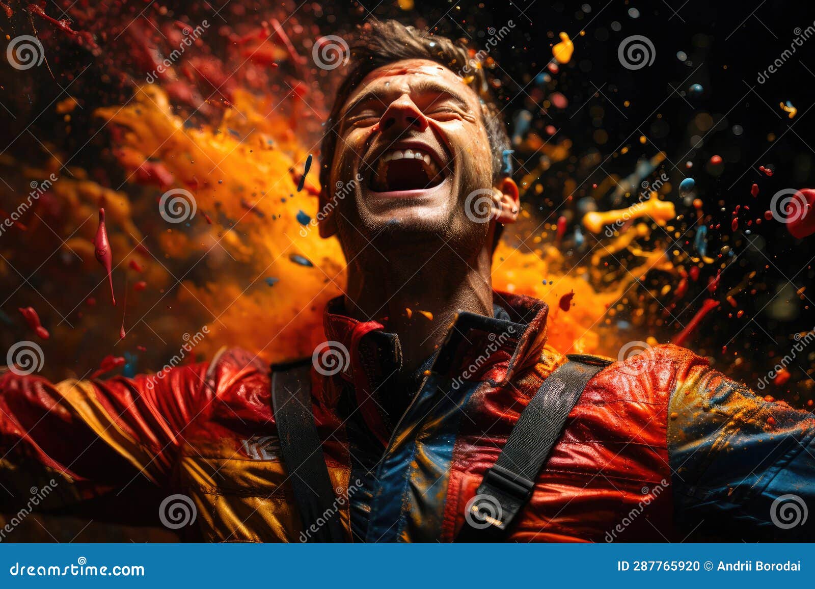 Race Car Driver S Winning Moment. Stock Illustration - Illustration of ...