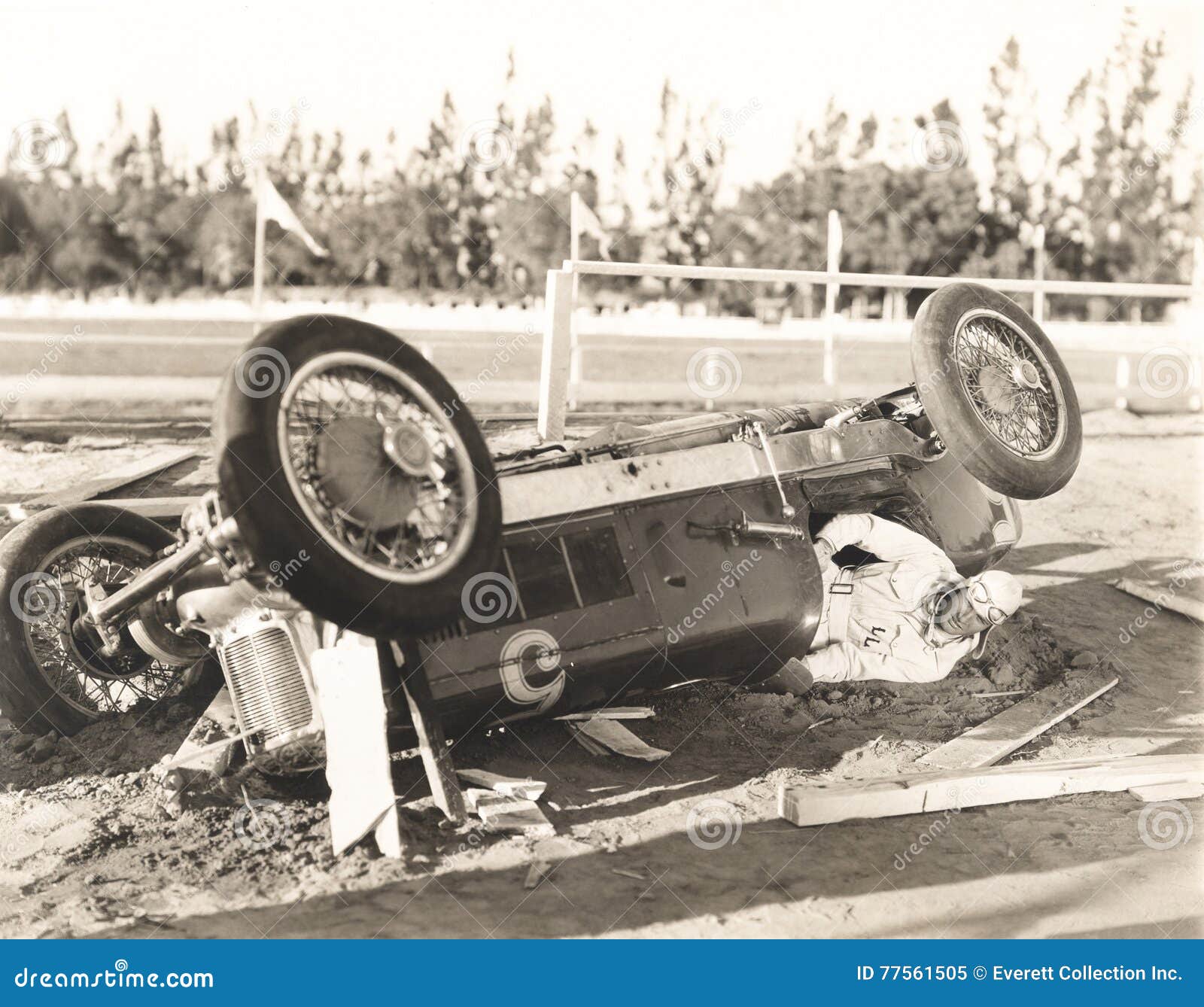 Race Car Driver Stuck in Overturned Car Stock Image - Image of black ...