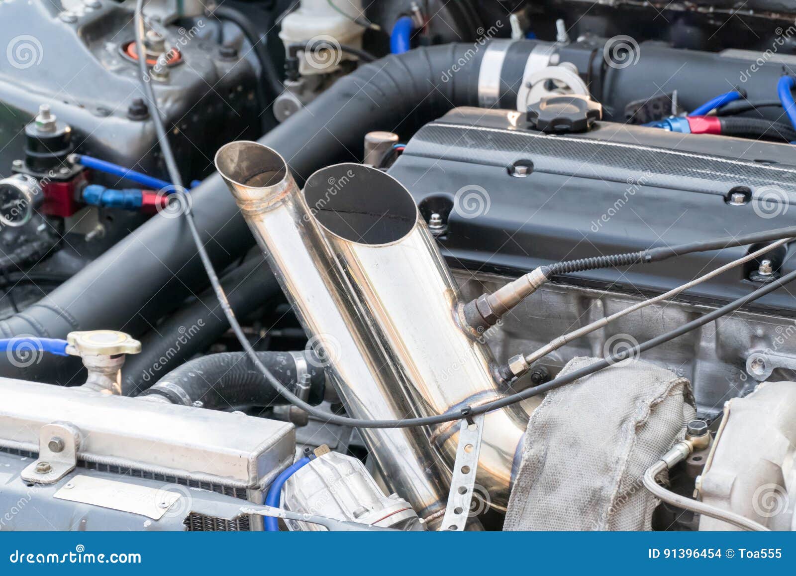 Race car exhaust pipes stock photo. Image of powerful - 91396454