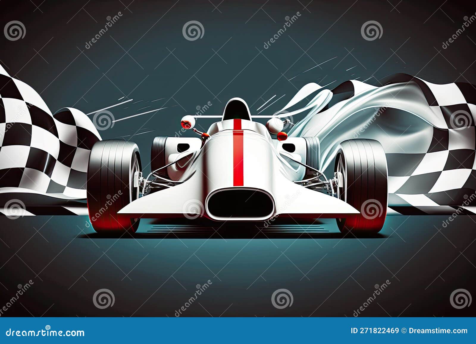 A Race Car Has Just Finished a Lap and Crossed the Finish Line Stock ...