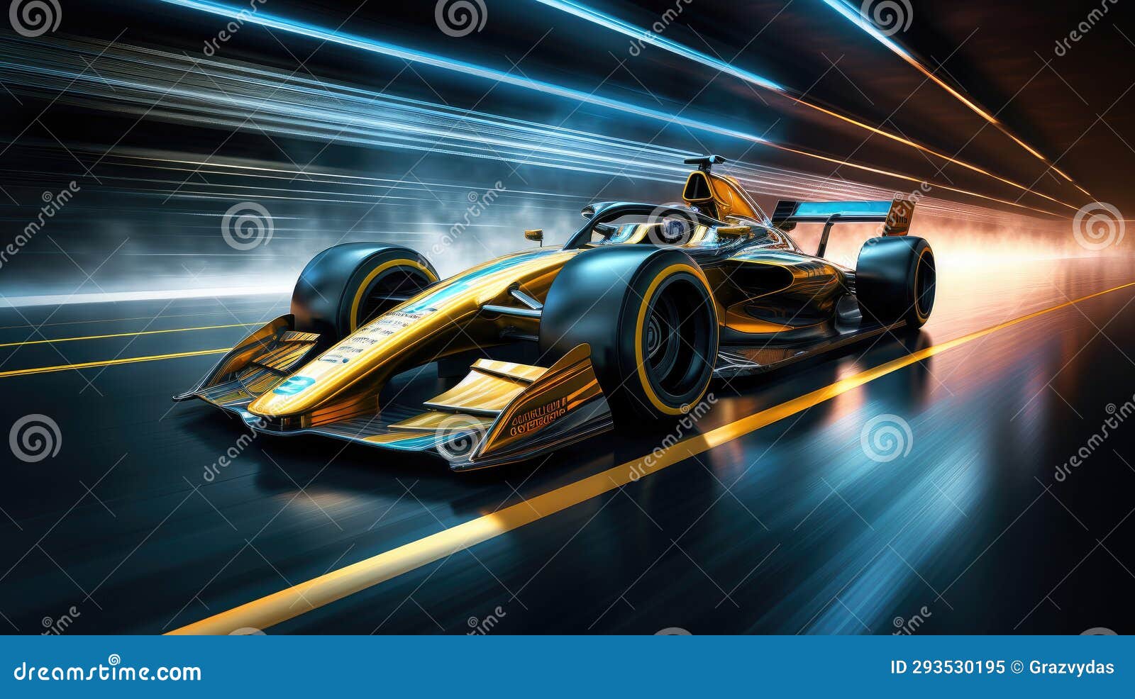 Race Car with Light Trail Effect Stock Illustration - Illustration of ...