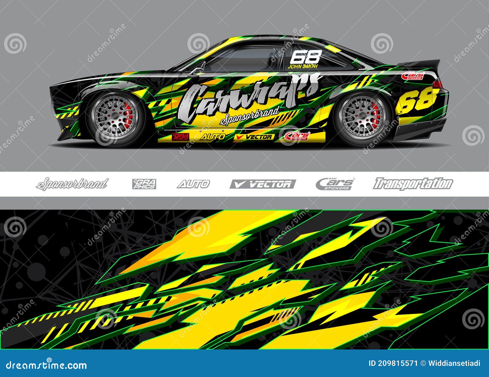 Race car livery designs stock vector. Illustration of hatchback - 209815571