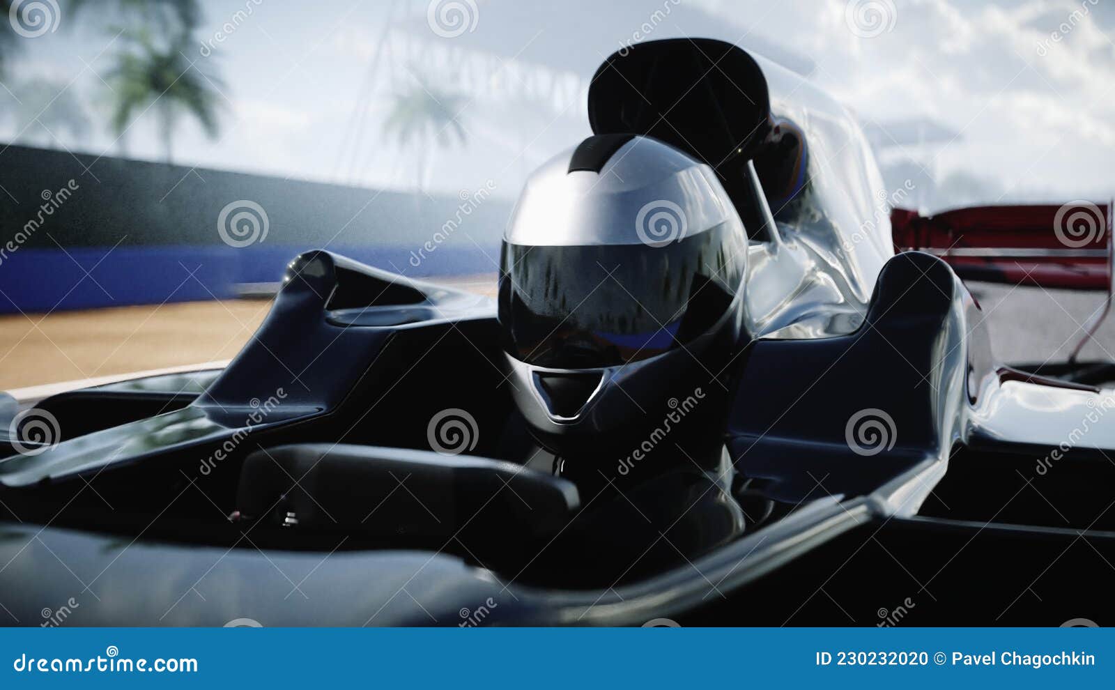 Race Car and Racer. Very Fast Driving. Succes Concept. 3d Rendering ...