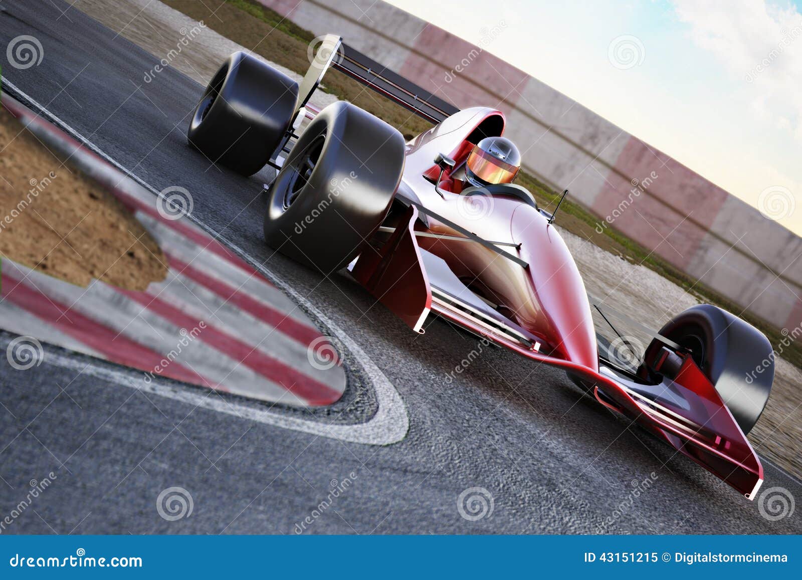 Race Car Racing on a Track with Motion Blur. Stock Illustration ...