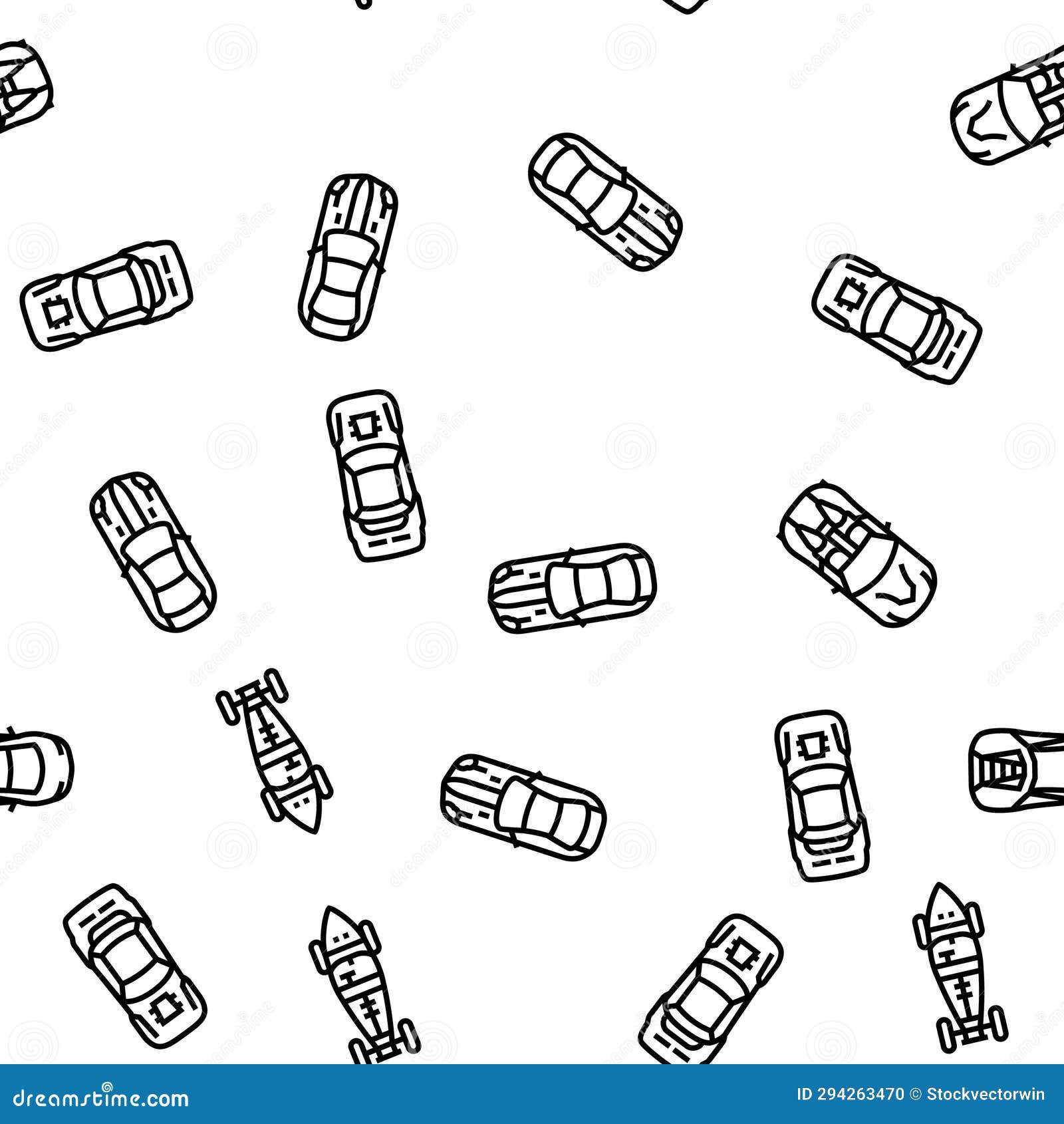 Race Car Speed Sport Vehicle Vector Seamless Pattern Stock Vector ...