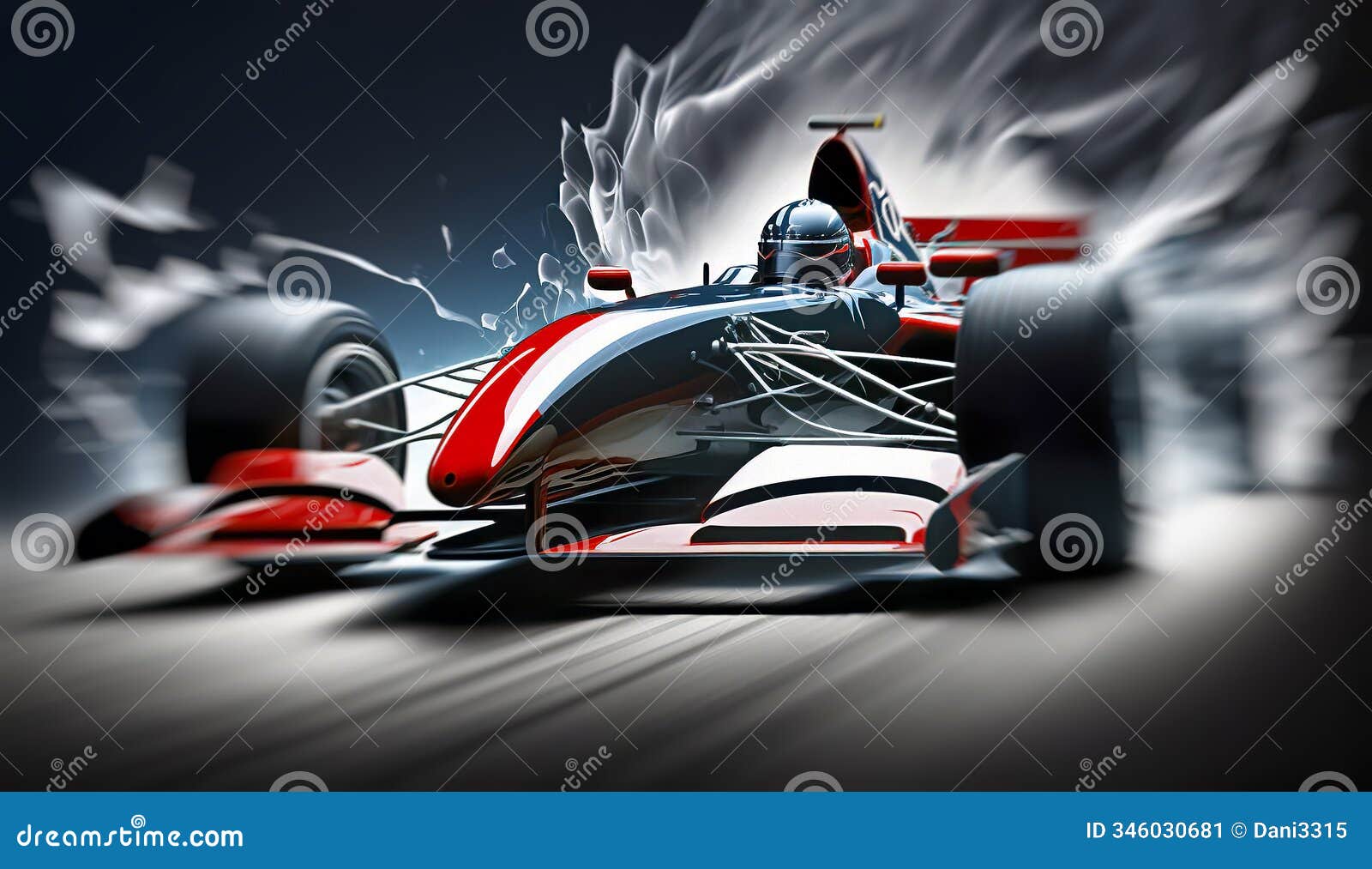 A Race Car Speeds on the Track, Showcasing Motion Blur and Dynamic ...