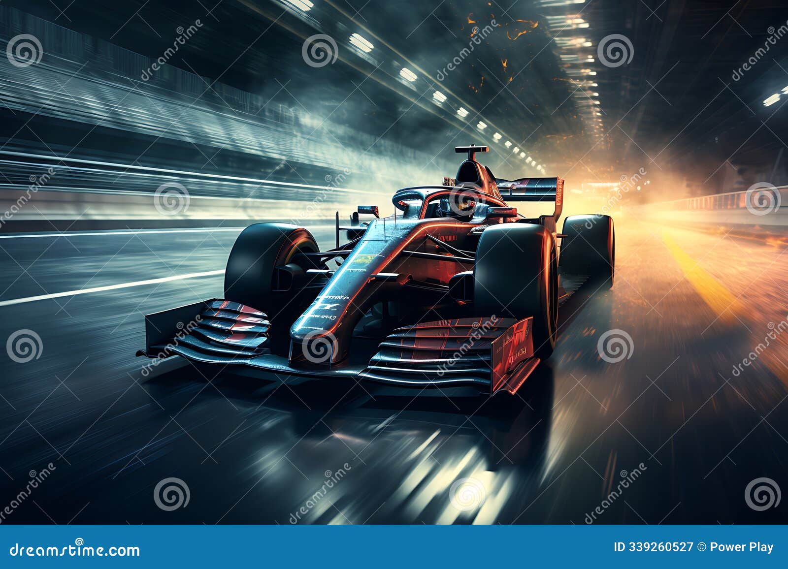 Race Car on the Race Track with High Speed. 3d Rendering Stock ...