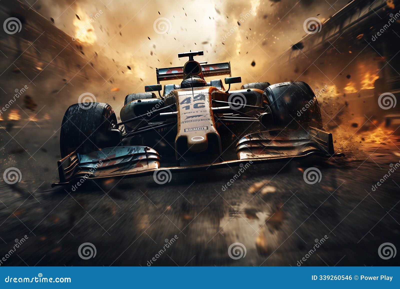 Race Car on the Race Track with High Speed. 3d Rendering Stock ...