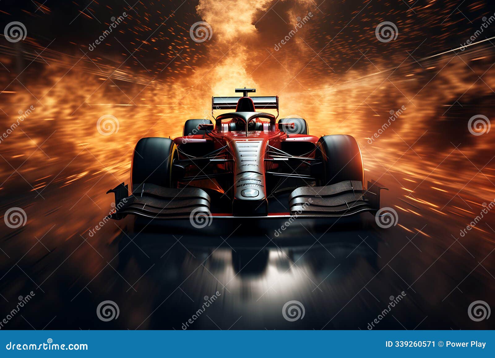 Race Car on the Race Track with High Speed. 3d Rendering Stock ...