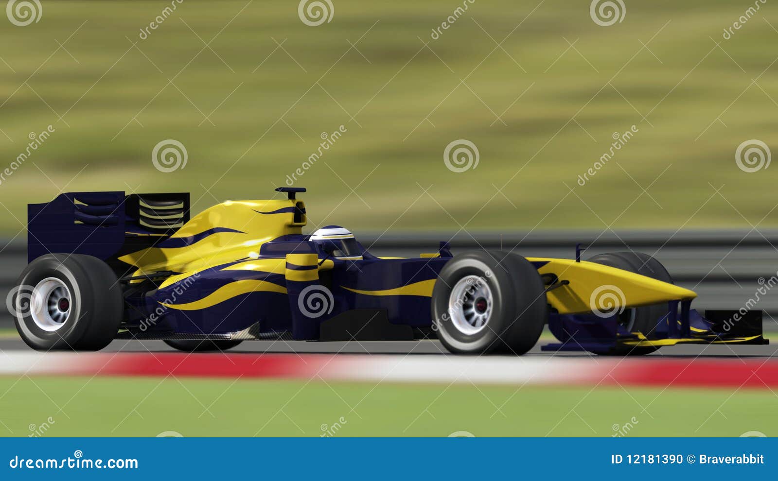 Race Car on Track - Side View Stock Illustration - Illustration of ...