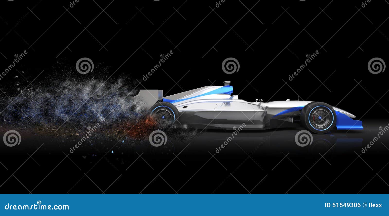 Race Car with Trail of Dust Stock Illustration - Illustration of drive ...