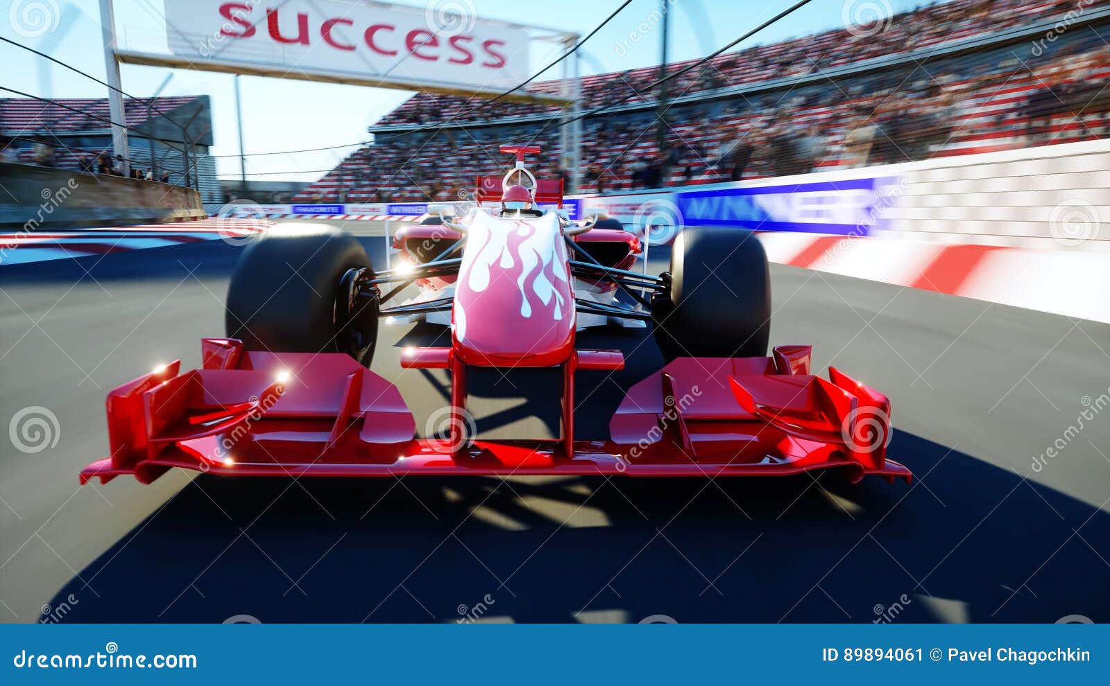 Race Car. Very Fast Driving. 3d Rendering. Stock Illustration ...