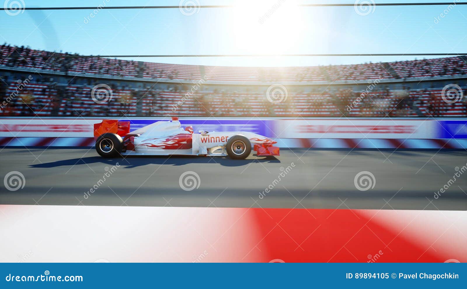 Race Car. Very Fast Driving. 3d Rendering. Stock Illustration ...