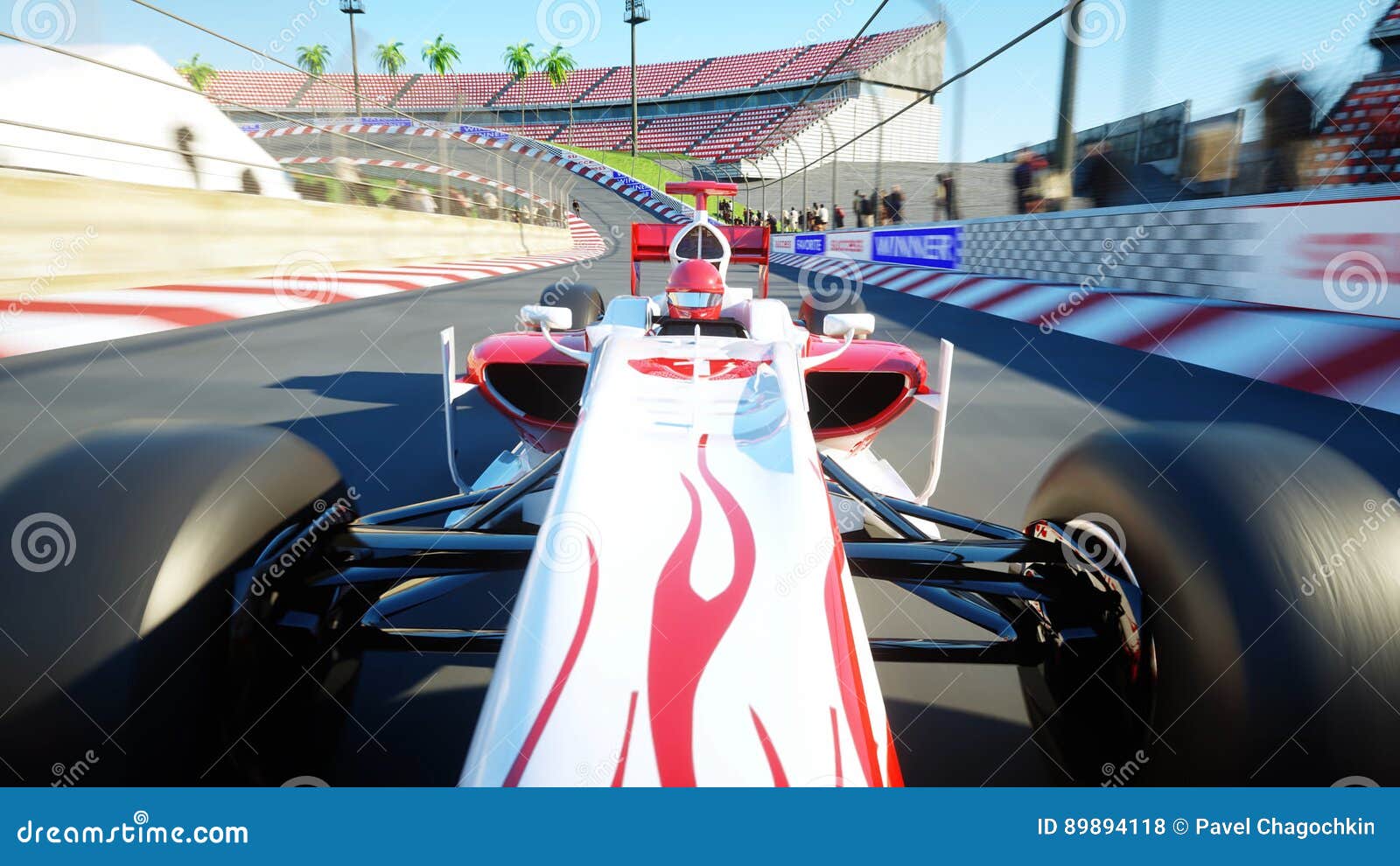 Race Car. Very Fast Driving. 3d Rendering. Stock Illustration ...