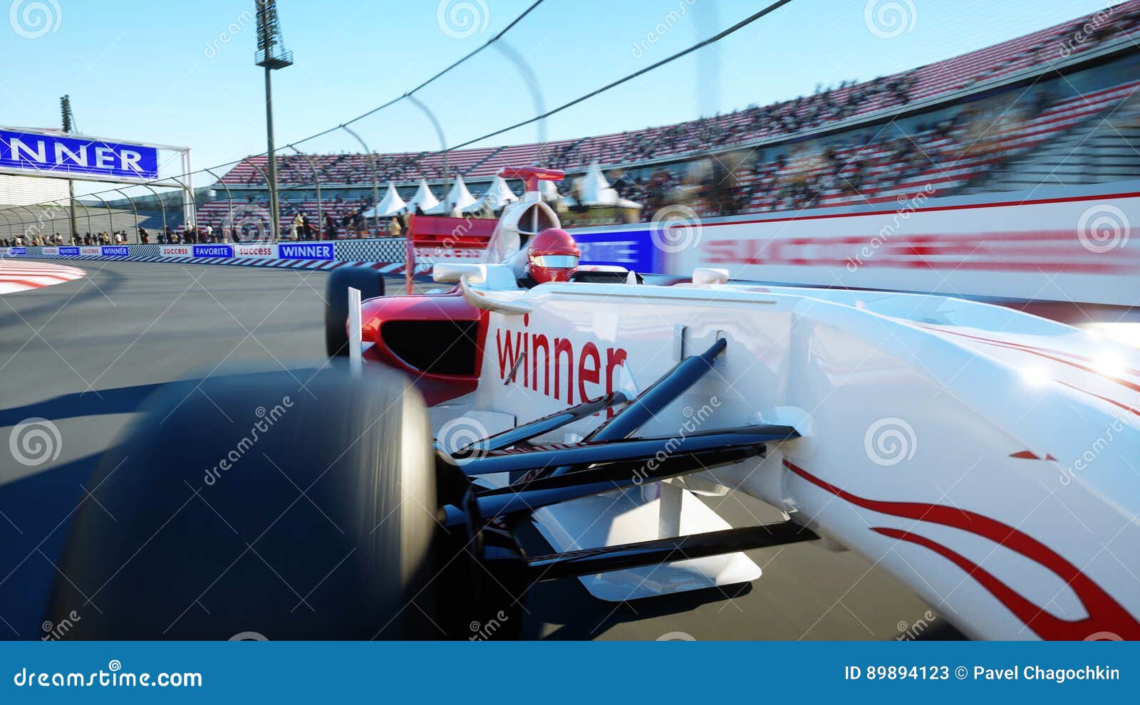 Race Car. Very Fast Driving. 3d Rendering. Stock Illustration ...