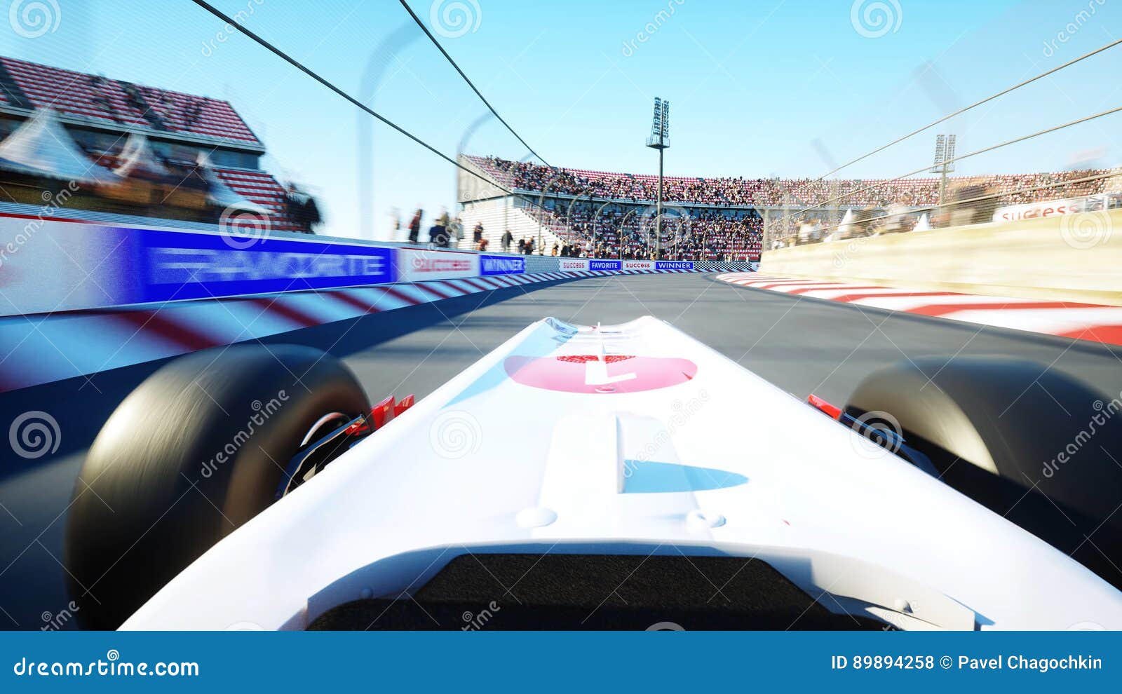 Race Car. Very Fast Driving. 3d Rendering. Stock Illustration ...