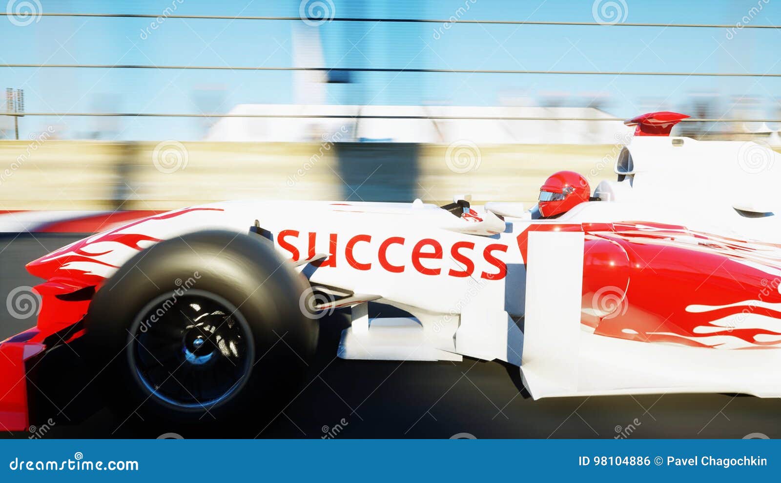 Race Car. Very Fast Driving. 3d Rendering. Stock Illustration ...