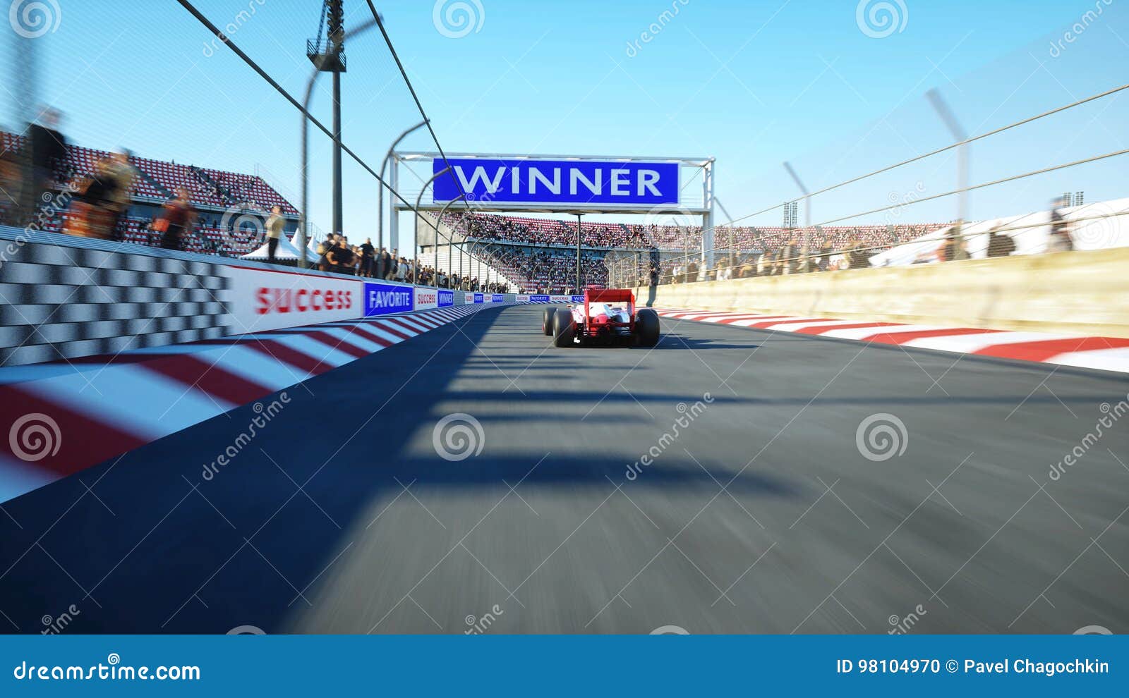 Race Car. Very Fast Driving. 3d Rendering. Stock Illustration ...