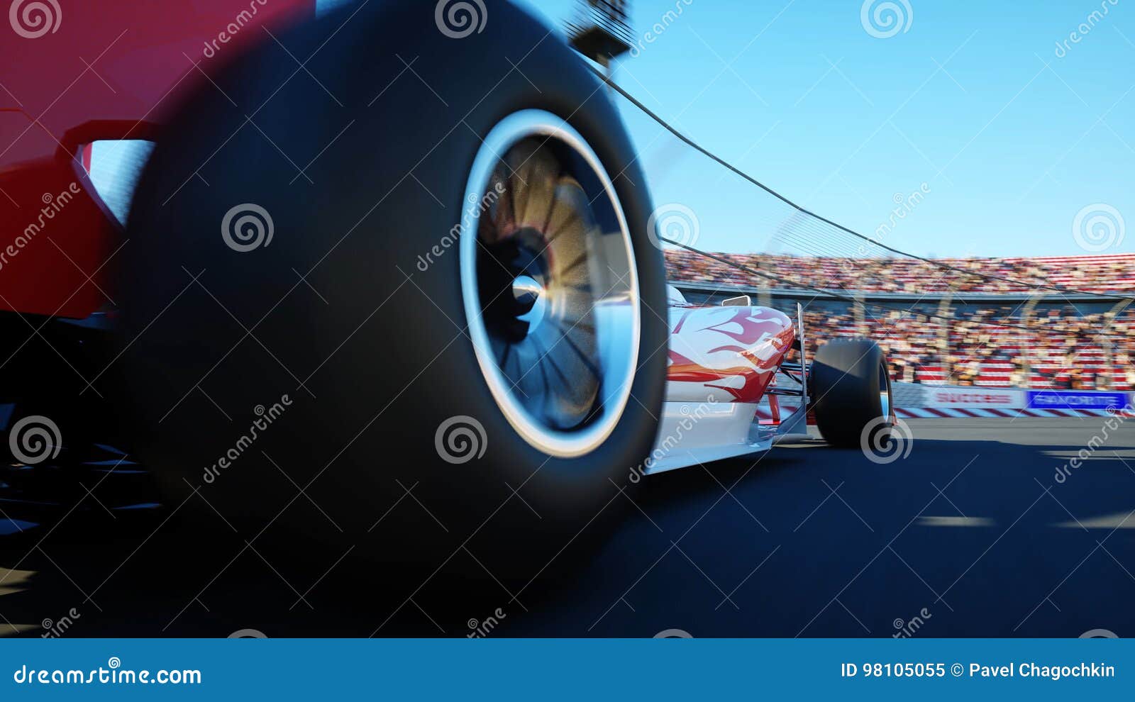 Race Car. Very Fast Driving. 3d Rendering. Stock Illustration ...