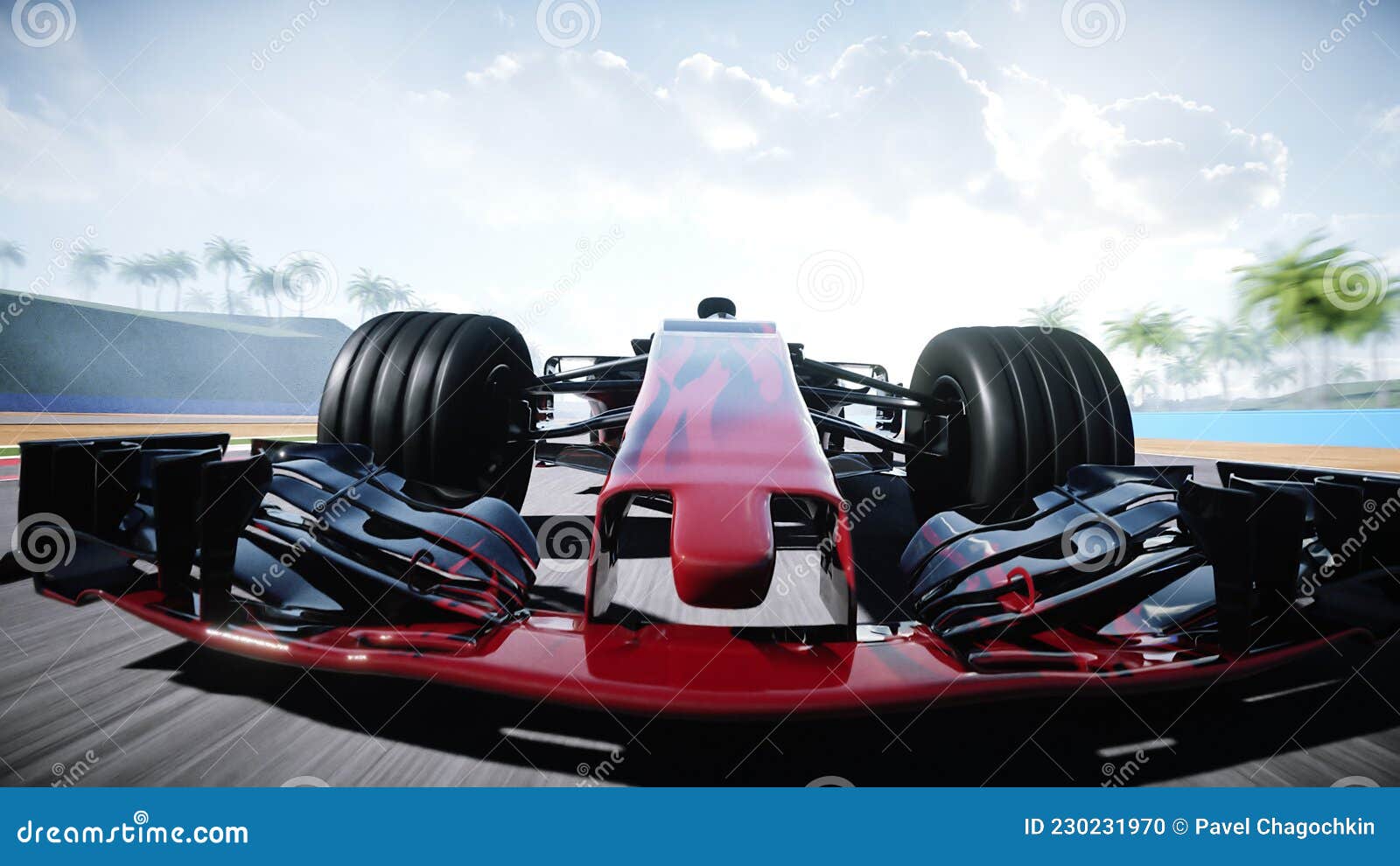 Race Car. Very Fast Driving. Succes Concept. 3d Rendering. Stock ...