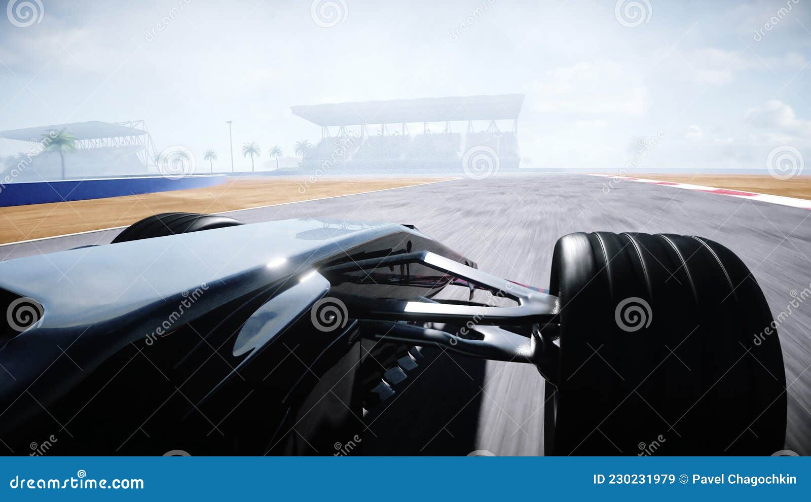Race Car. Very Fast Driving. Succes Concept. 3d Rendering. Stock ...