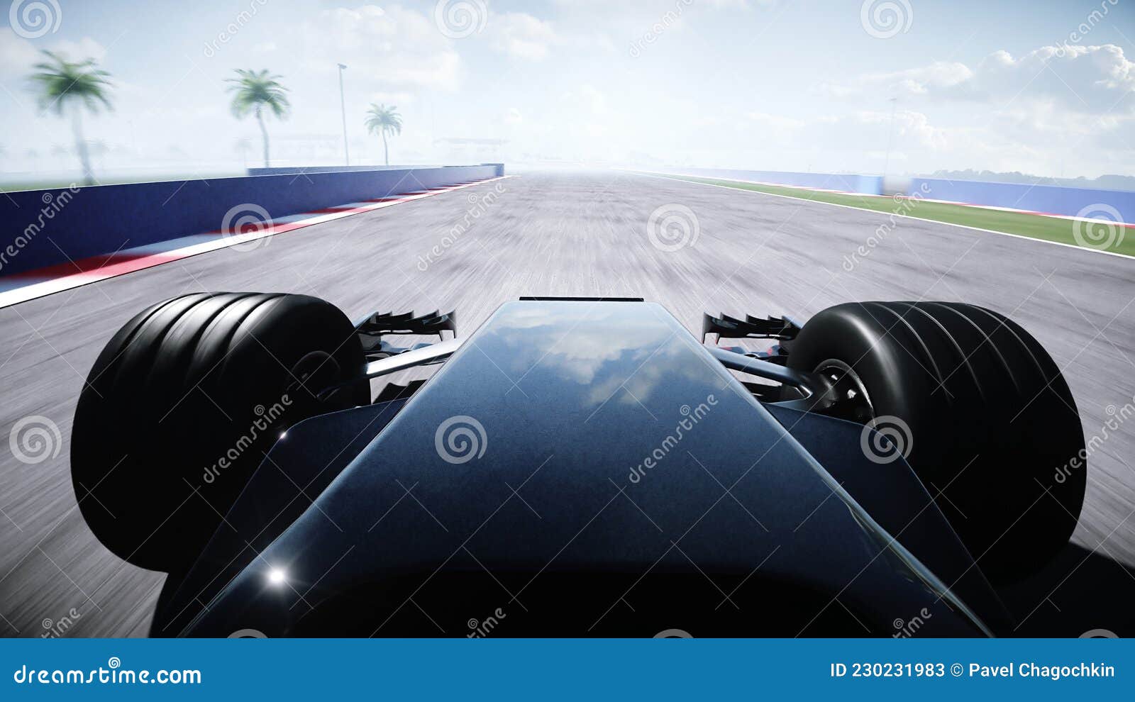 Race Car. Very Fast Driving. Succes Concept. 3d Rendering. Stock ...