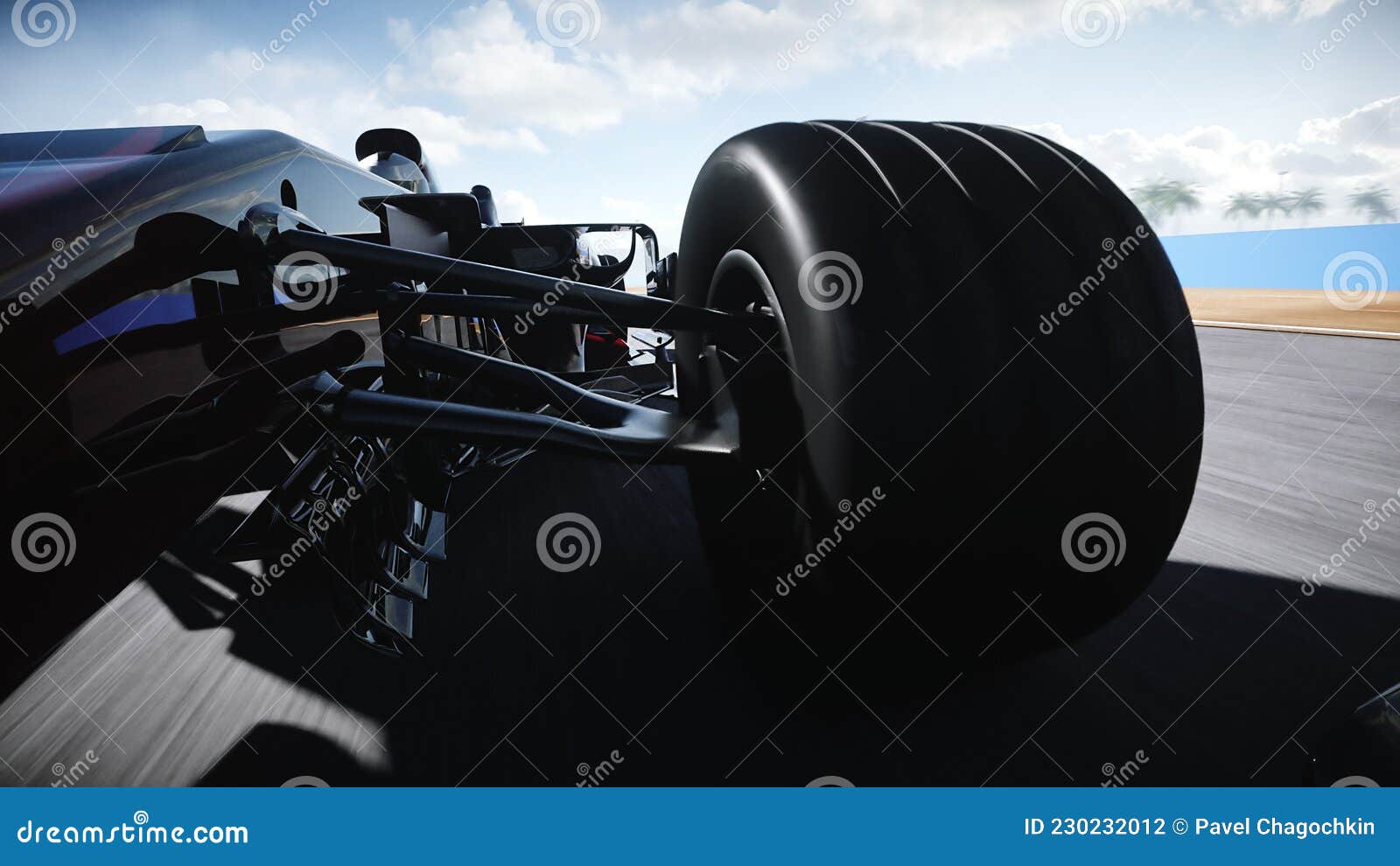 Race Car. Very Fast Driving. Succes Concept. 3d Rendering. Stock ...