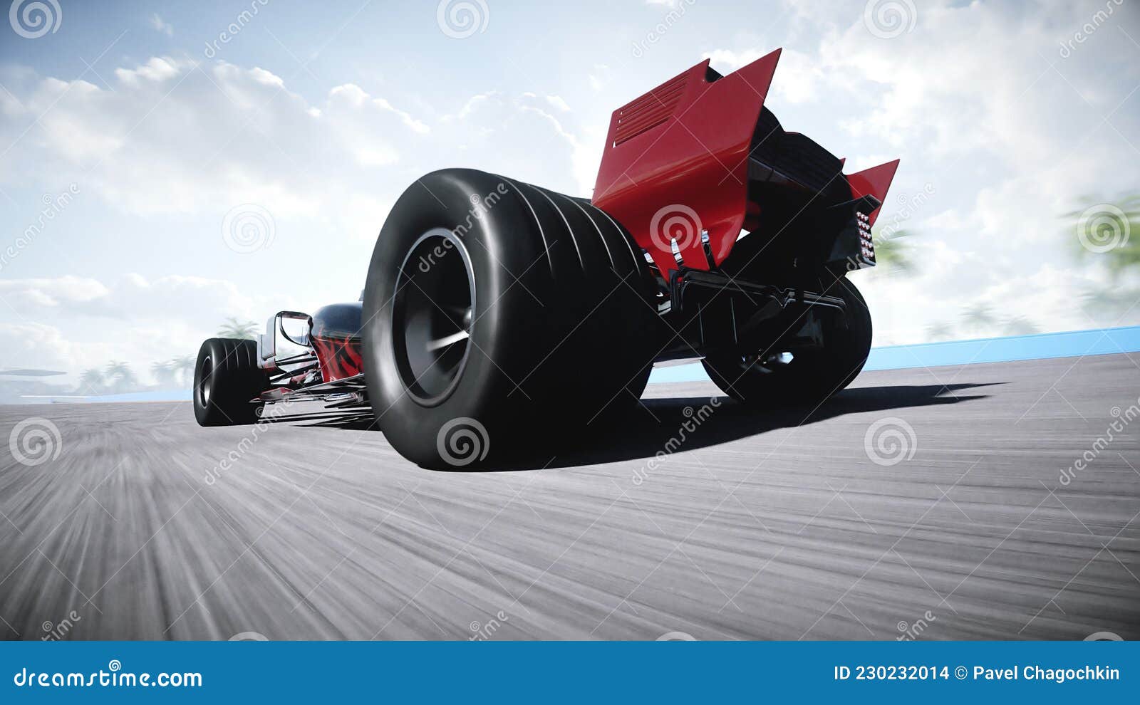 Race Car. Very Fast Driving. Succes Concept. 3d Rendering. Stock ...