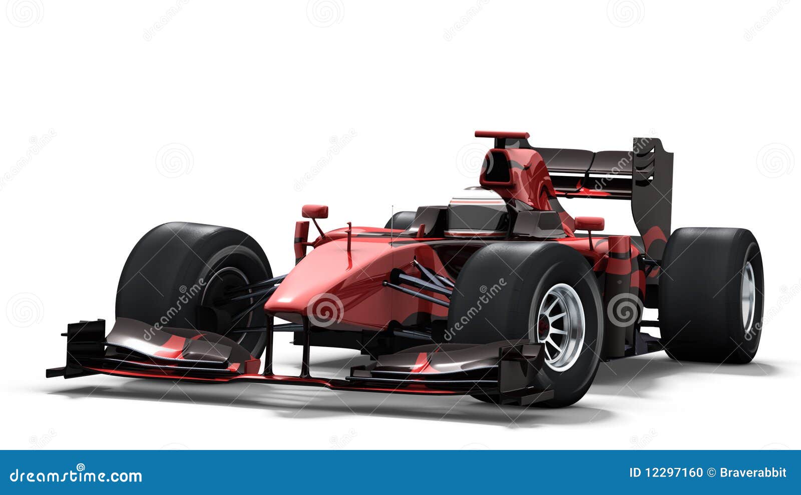 Race Car on White - Black & Red Stock Illustration - Illustration of ...