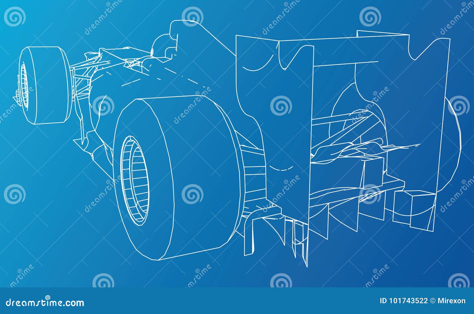 Race Car. Wire-frame. EPS10 Format. Vector Created of 3d. Stock Vector ...