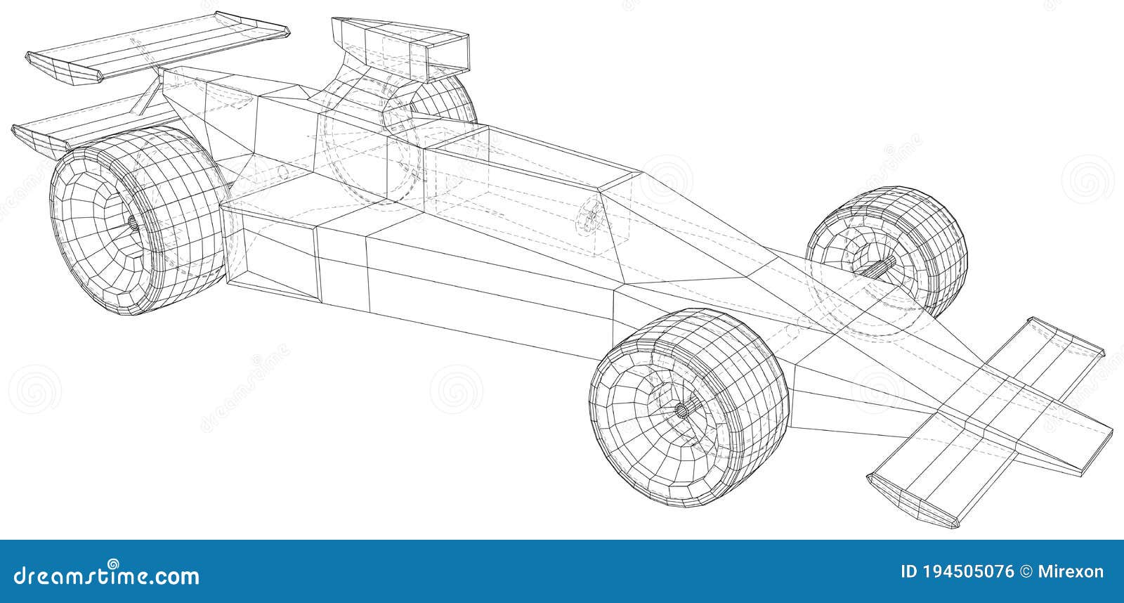 Race Car. Wire-frame. EPS10 Format. Vector Created of 3d. Stock Vector ...